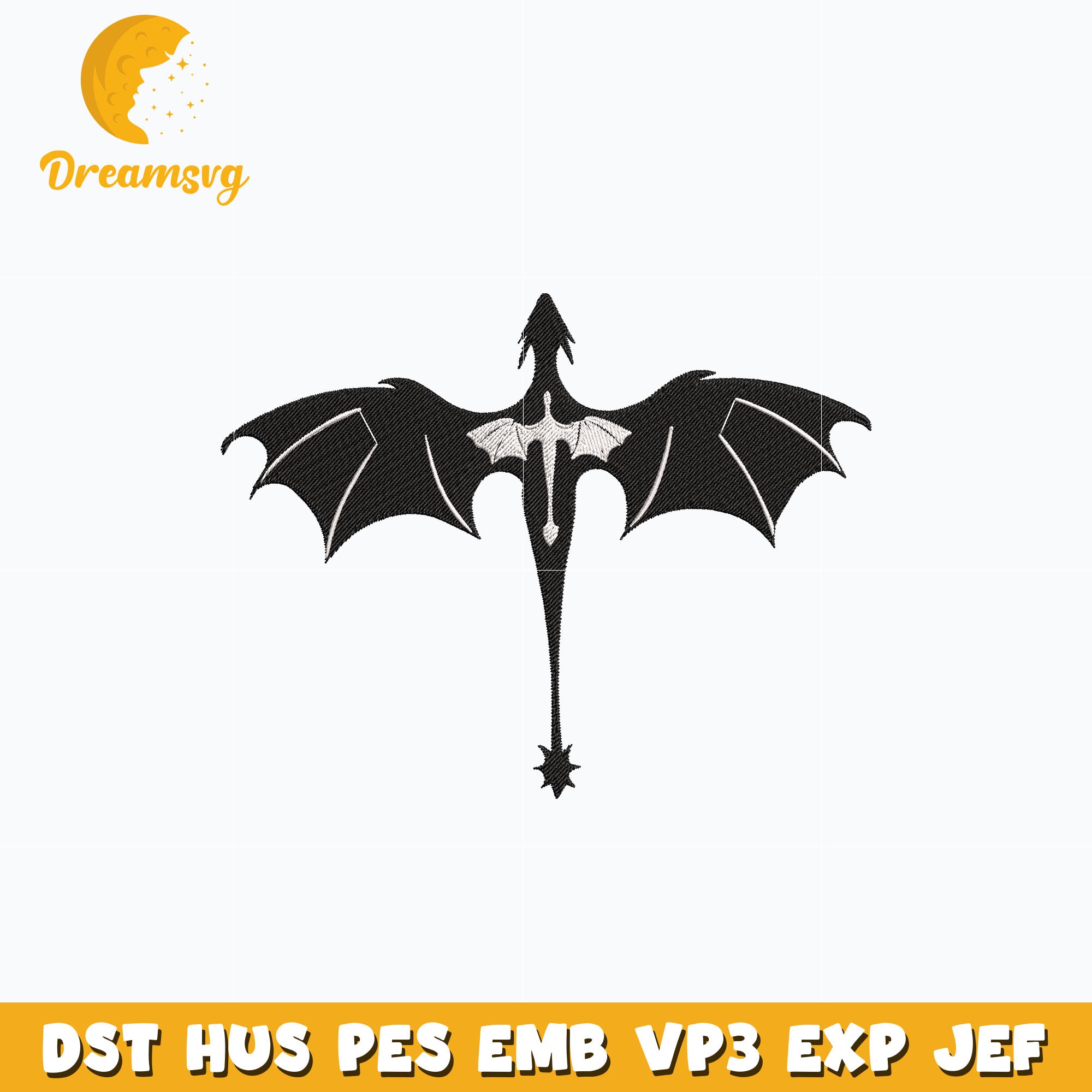 Basgiath dragon mascot embroidery – DreamSVG Store