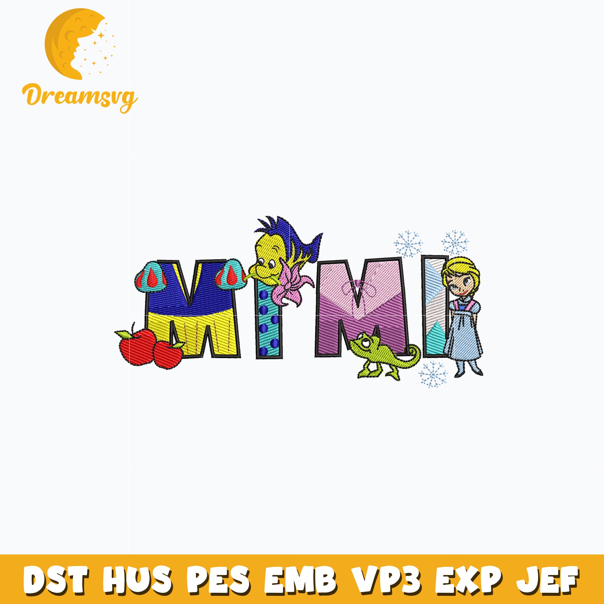 Disney Elsa mimi embroidery design – DreamSVG Store