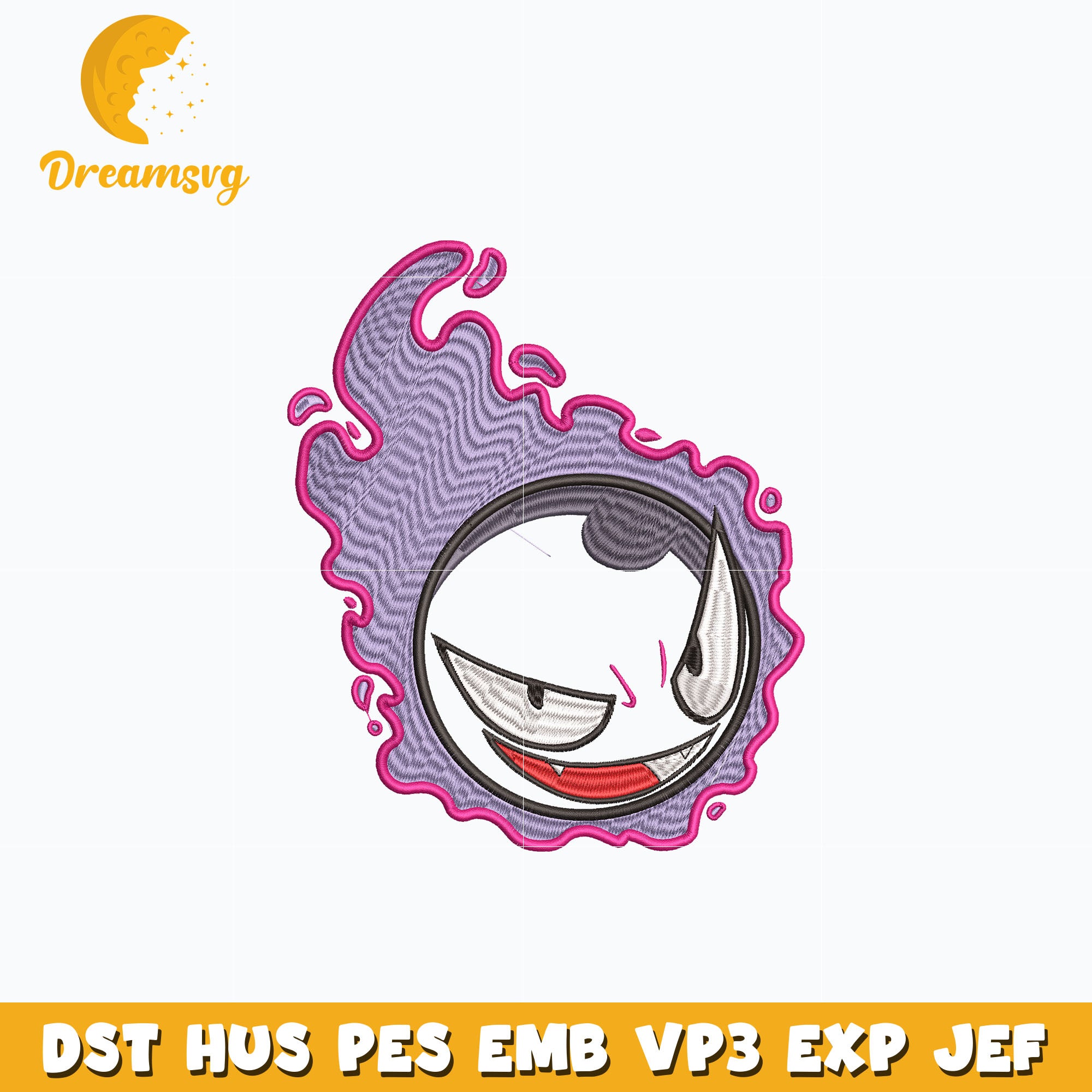 Gastly pokemon embroidery design – DreamSVG Store