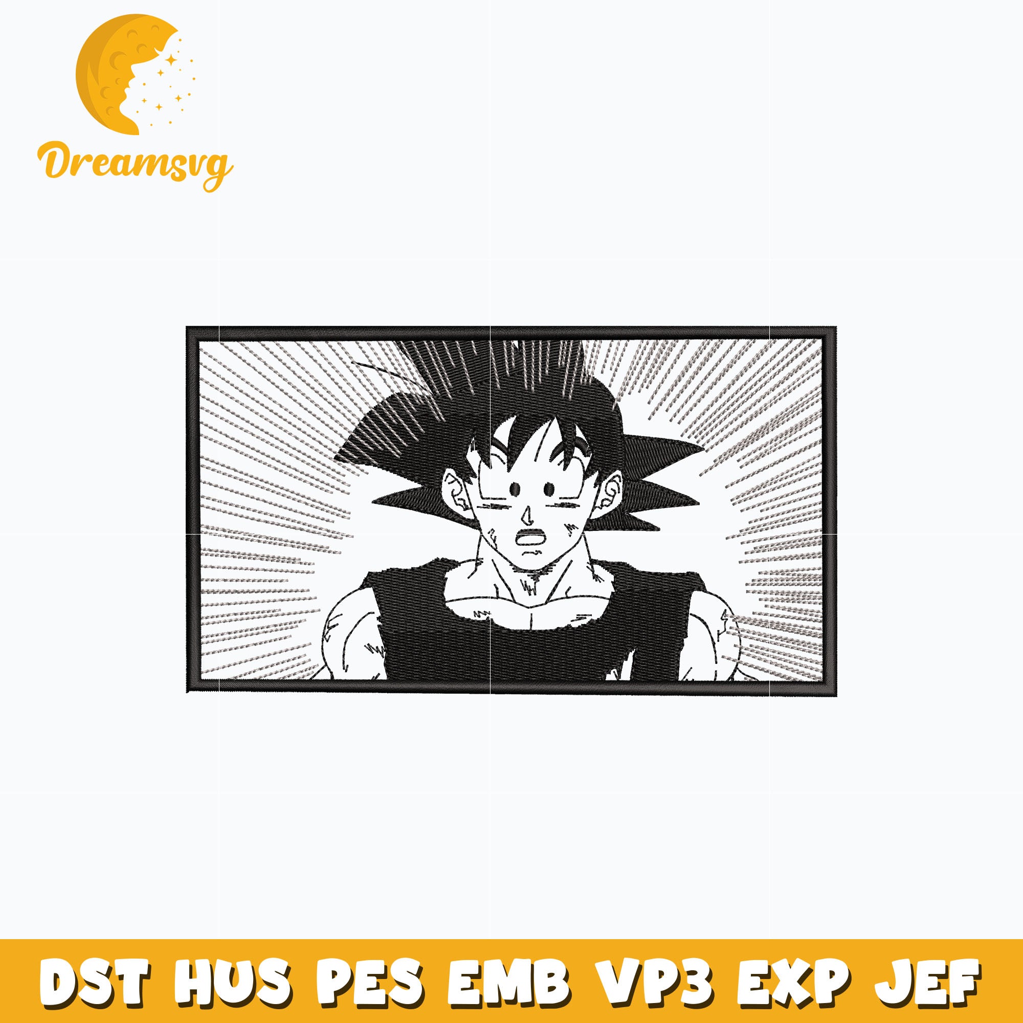Goku rectangle embroidery design – DreamSVG Store