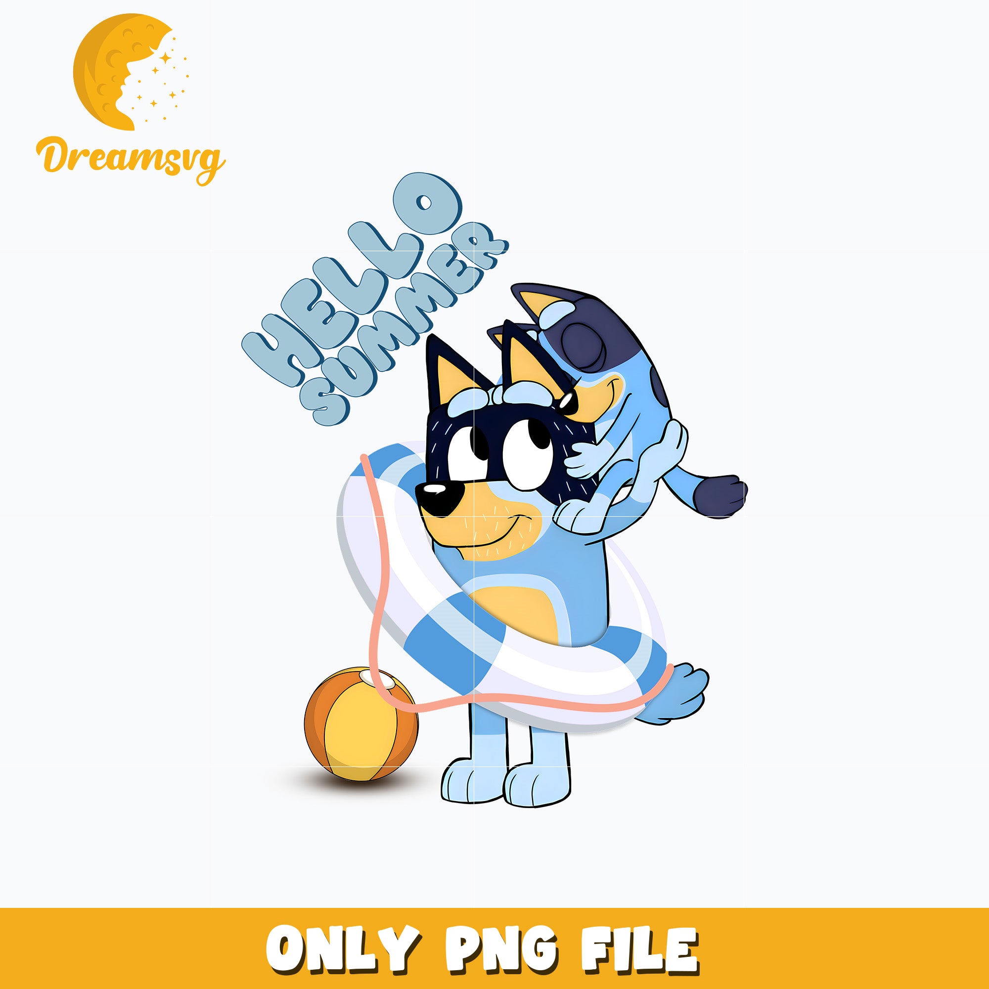 Bluey bandit dad hello summer cartoon png – DreamSVG Store