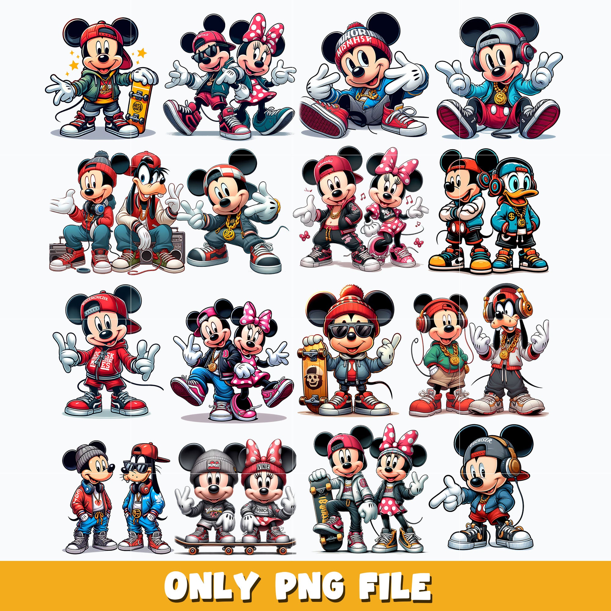 Mickey and Minnie Hiphop bundle png, Disney png, Digital download ...