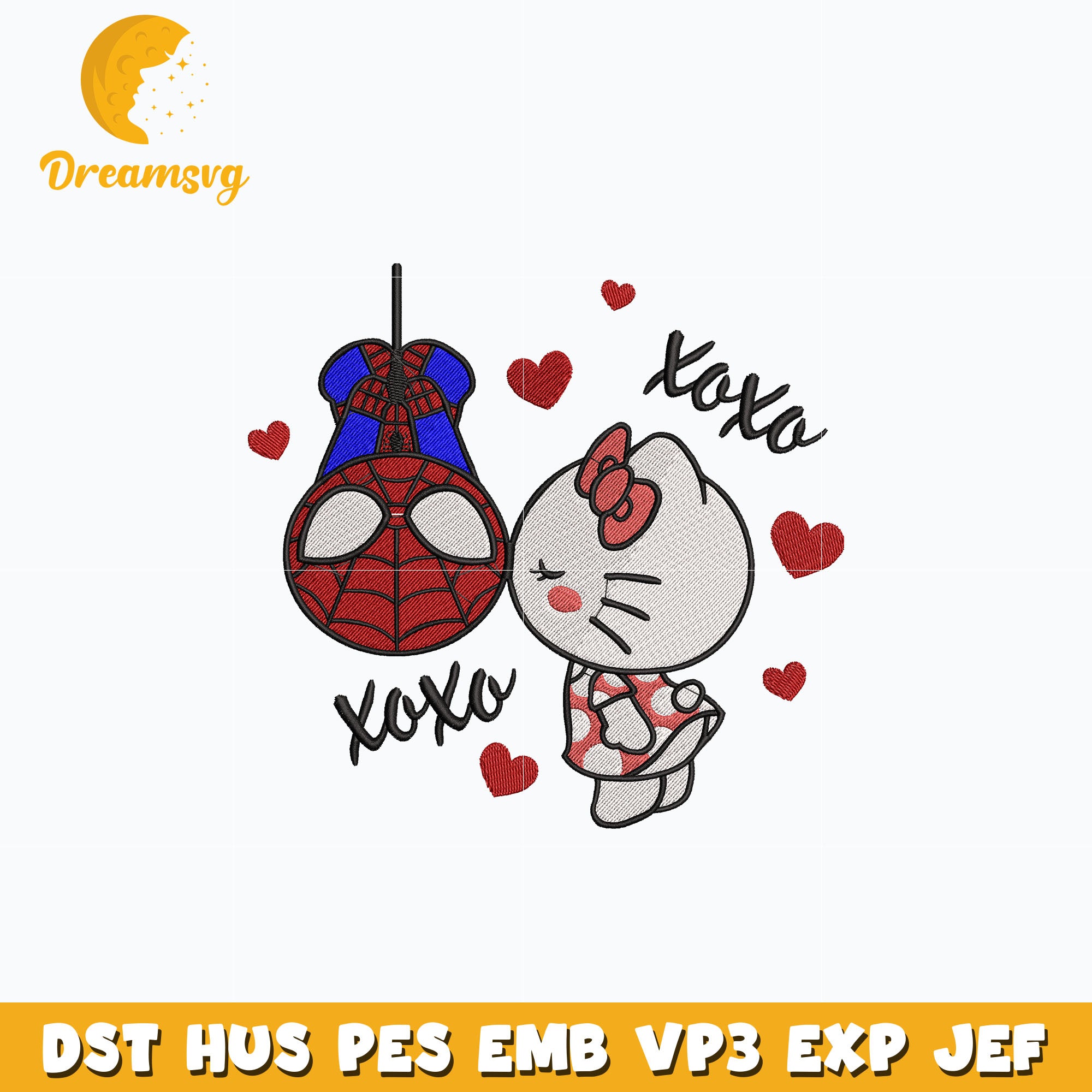 Spiderman x Hello kitty xoxo embroidery – DreamSVG Store