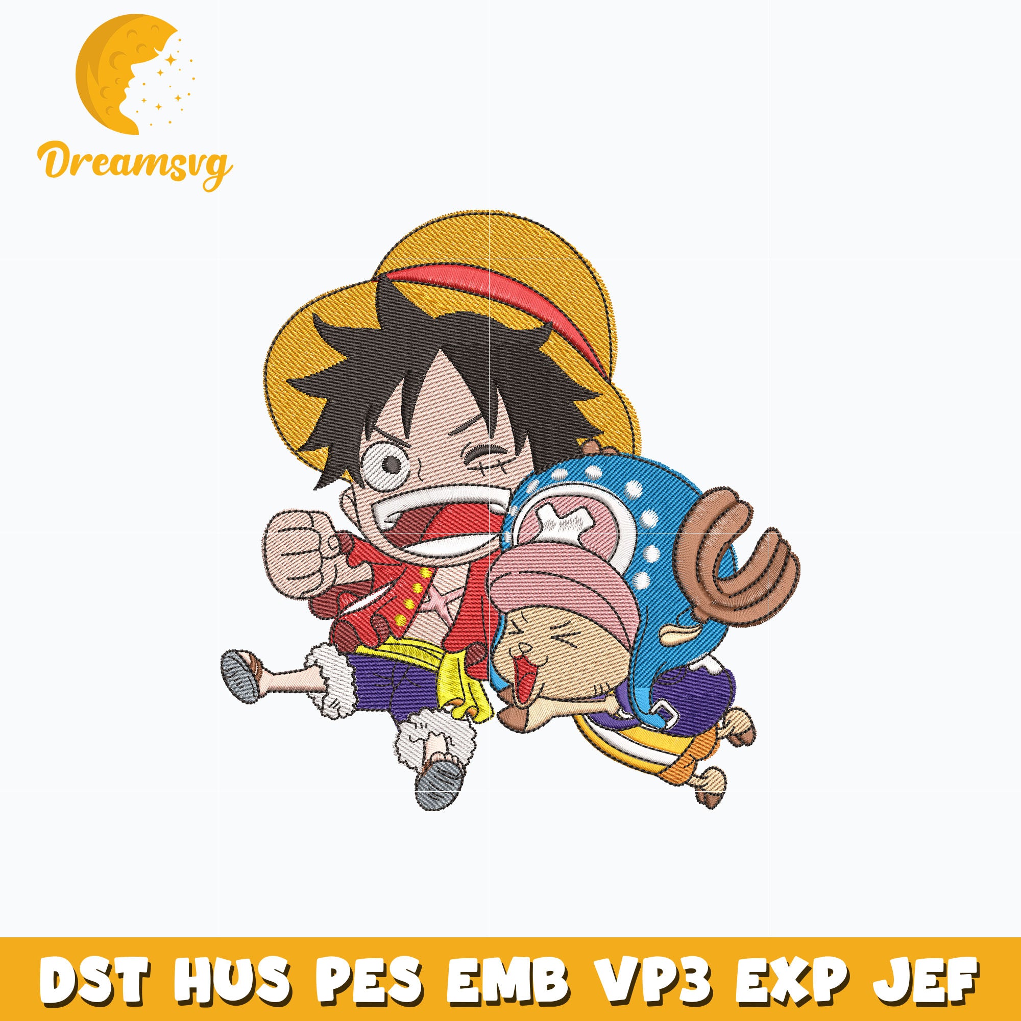 Luffy x chopper embroidery design – DreamSVG Store