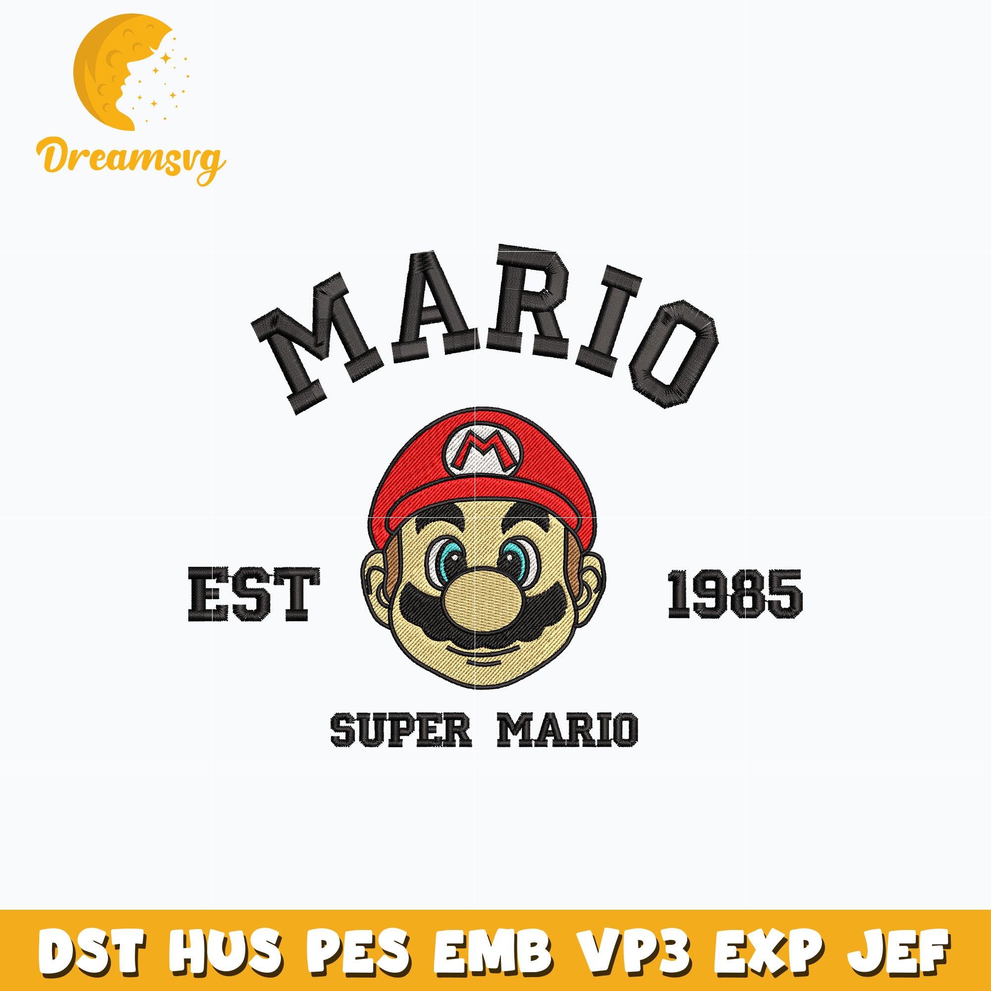Super mario est 1985 embroidery – DreamSVG Store
