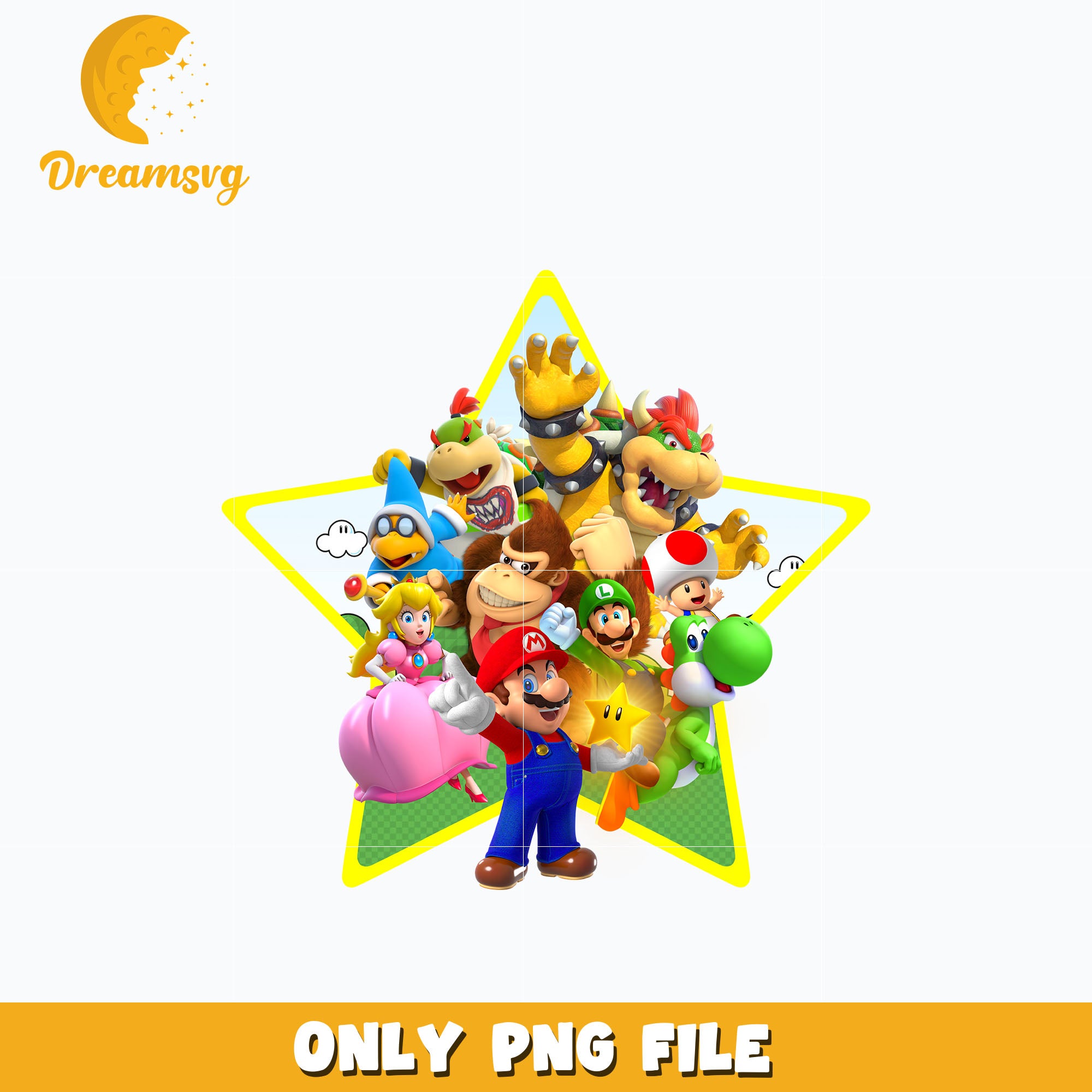 Super Mario star design png – DreamSVG Store