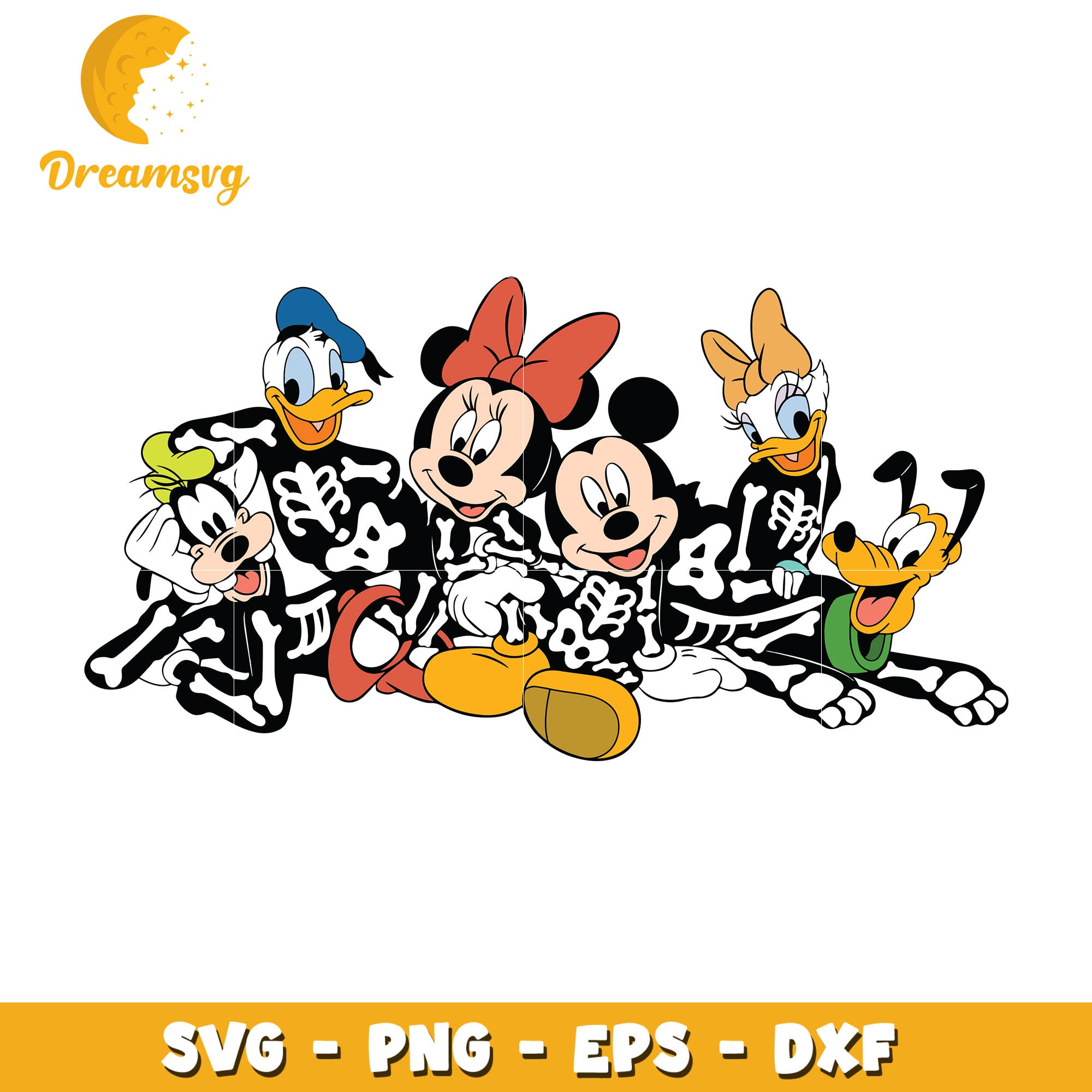Mickey and friend skeleton halloween svg – DreamSVG Store