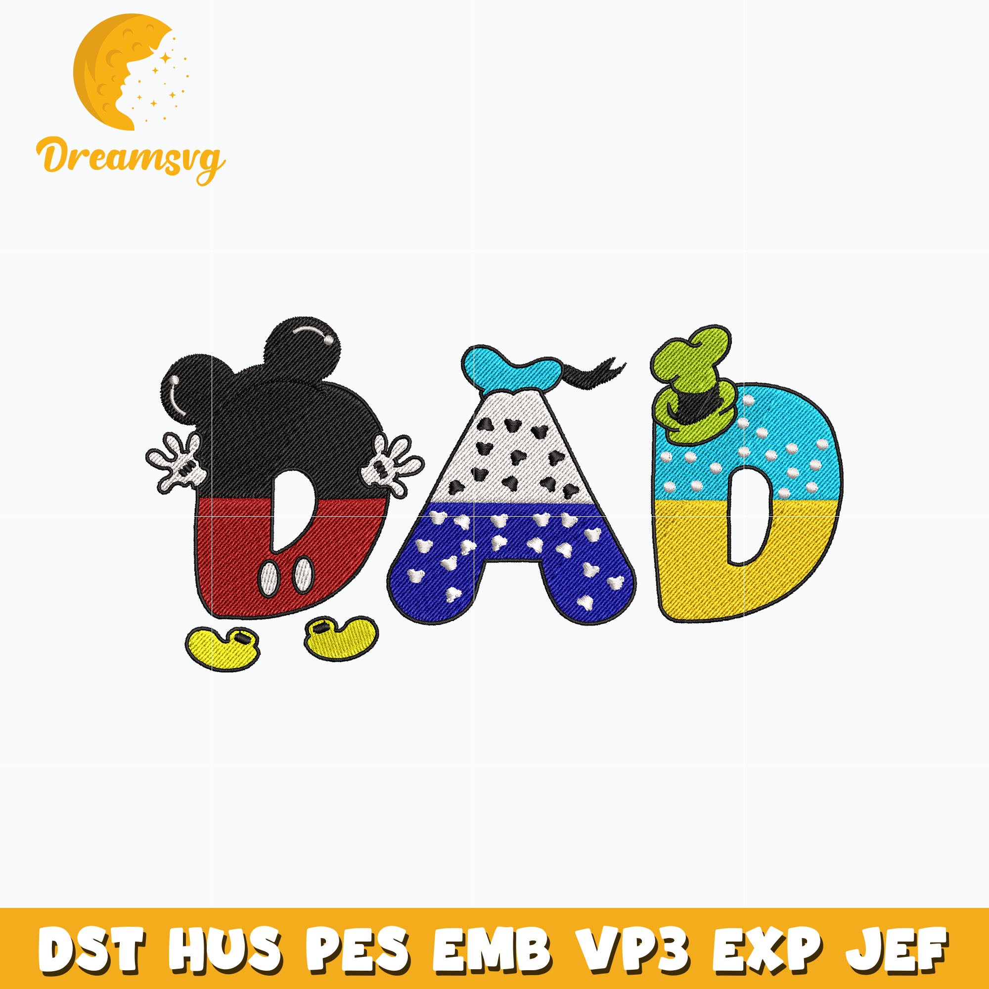 Mickey friends dad embroidery – DreamSVG Store