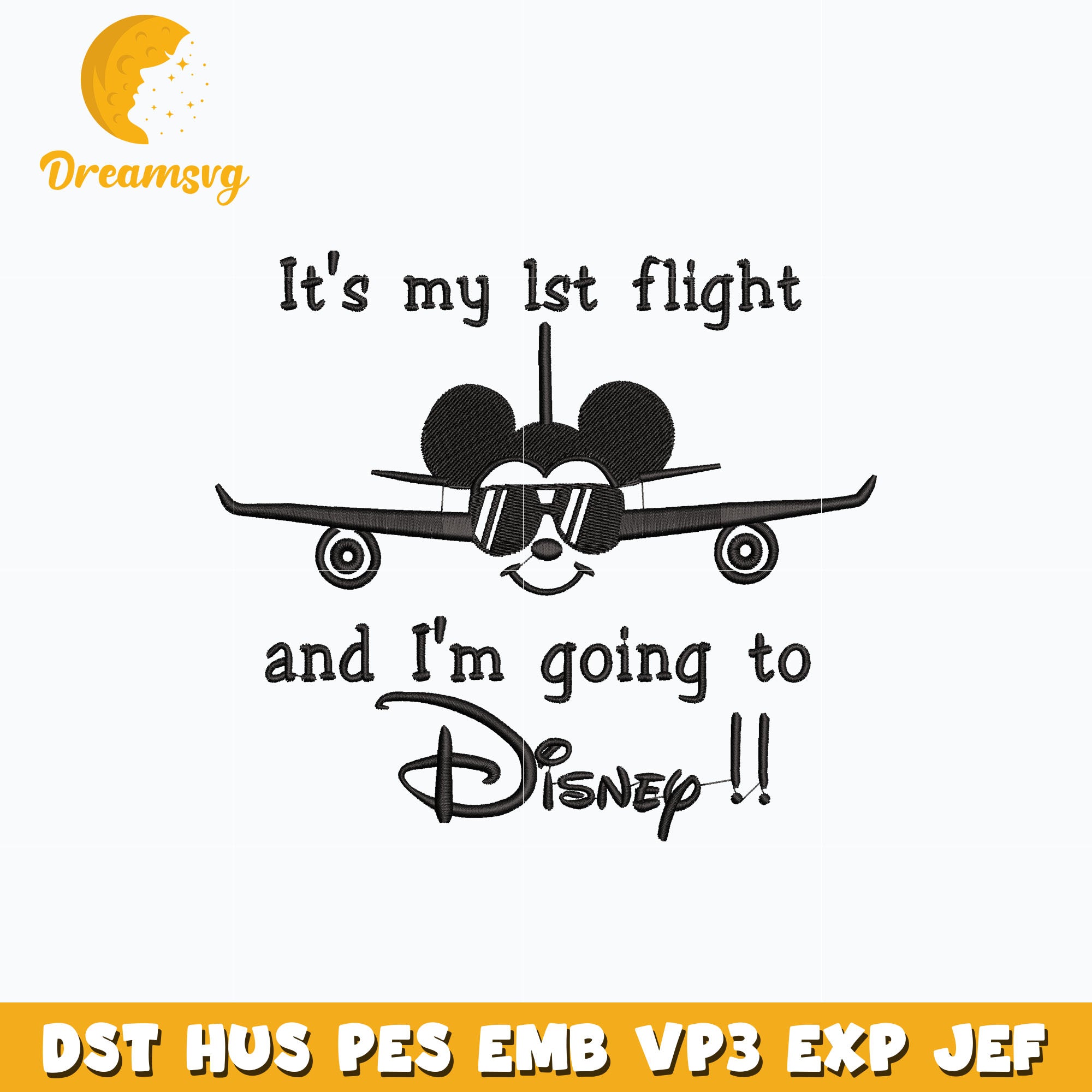 Mickey disney flight embroidery – DreamSVG Store