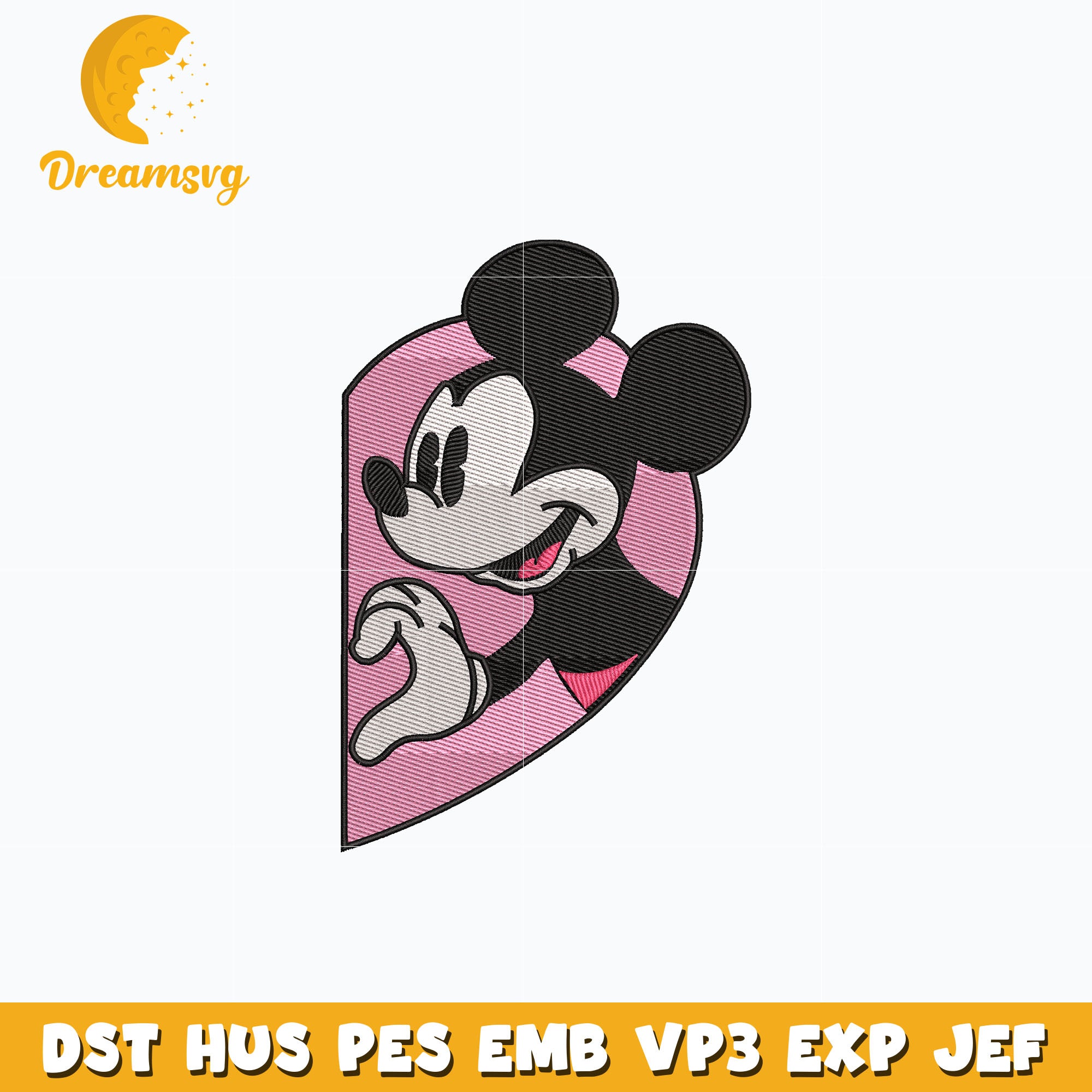Mickey half love embroidery – DreamSVG Store