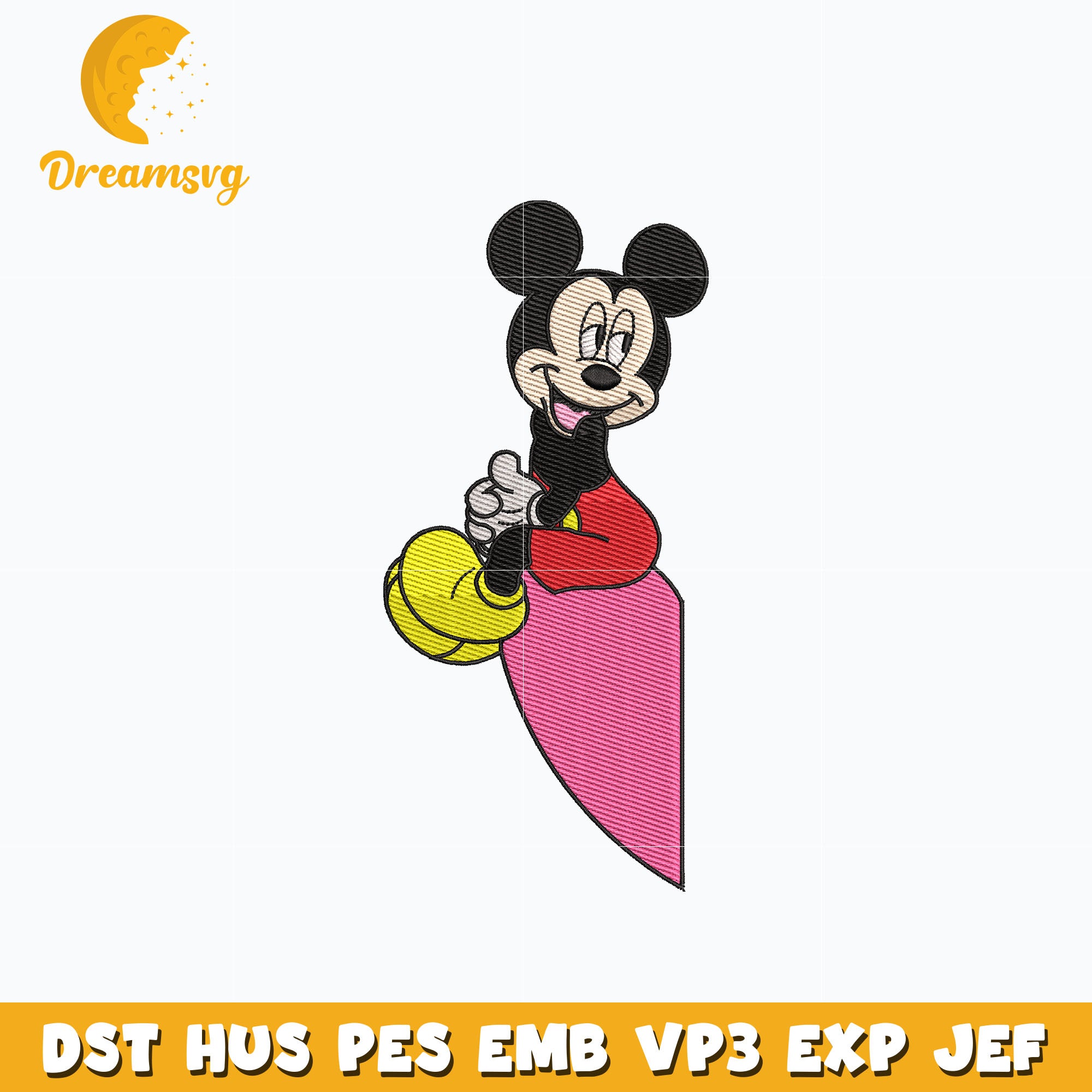 Mickey half love embroidery design – DreamSVG Store