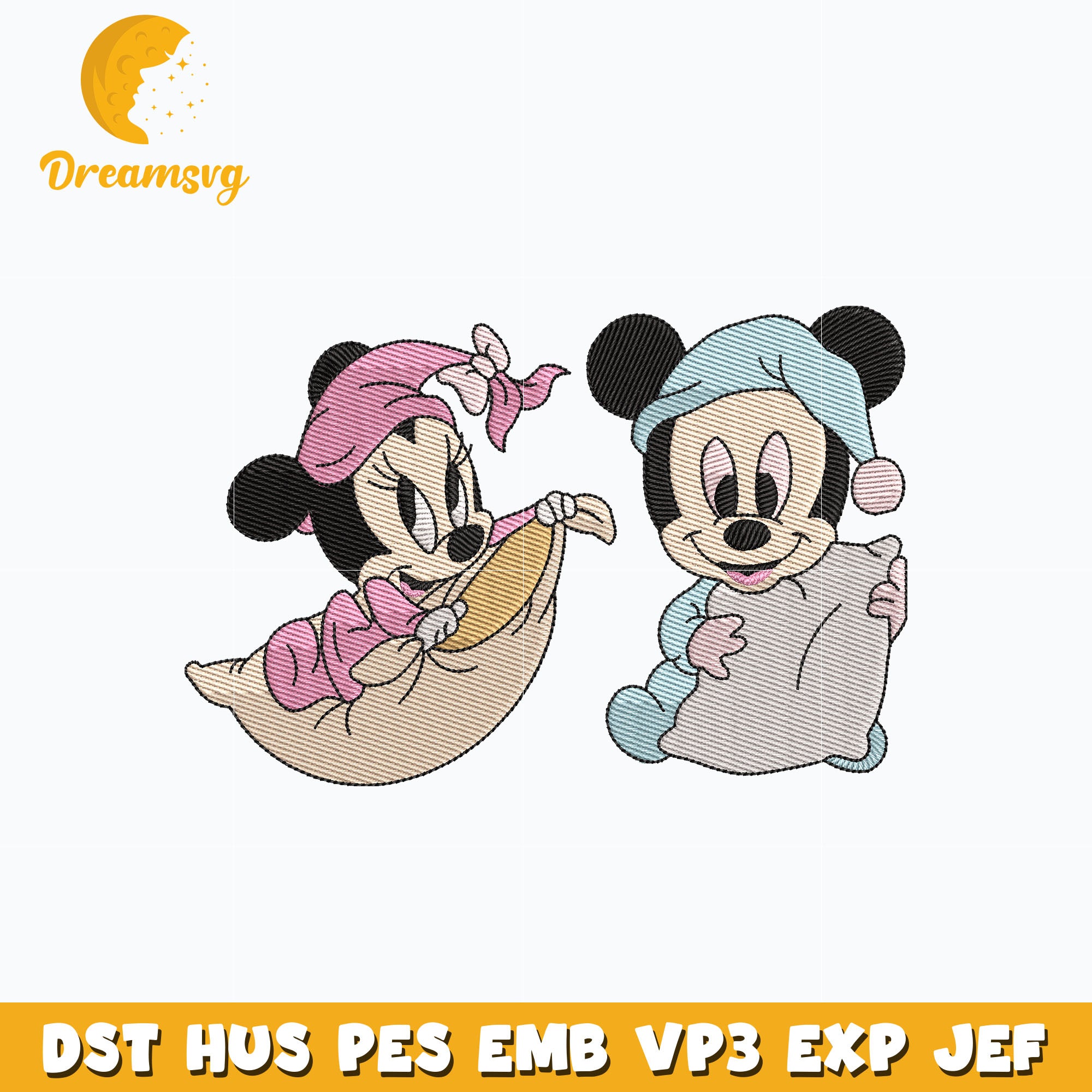 Mickey minnie baby embroidery – DreamSVG Store
