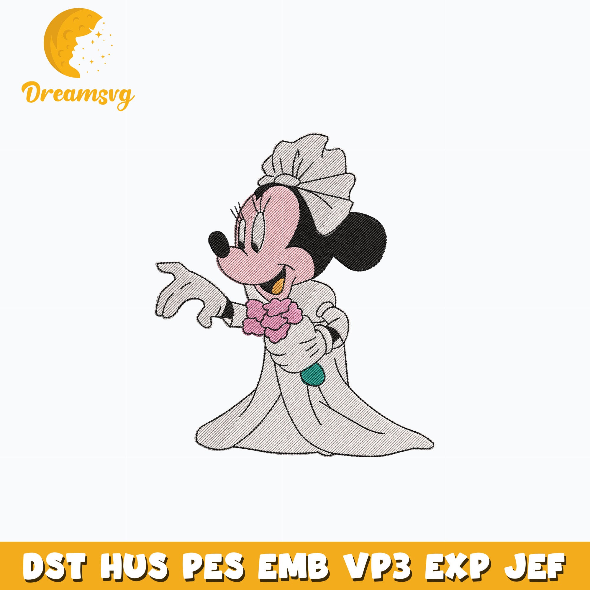 Minnie mouse bride embroidery – DreamSVG Store