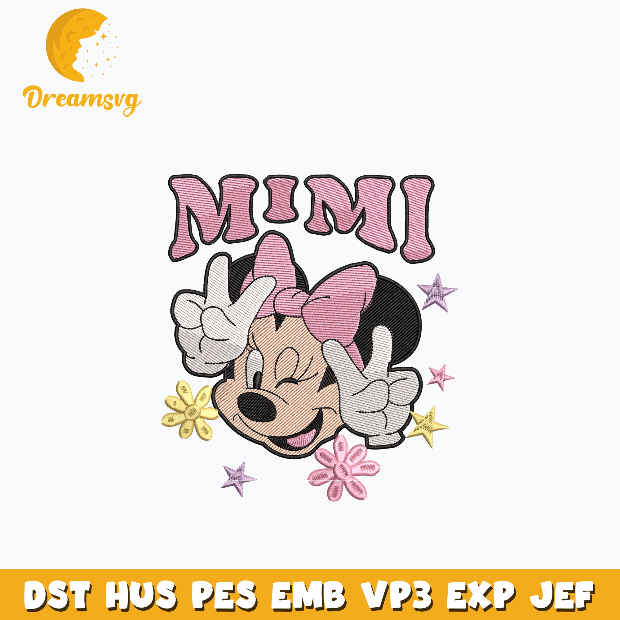 Minnie head mimi embroidery design – DreamSVG Store