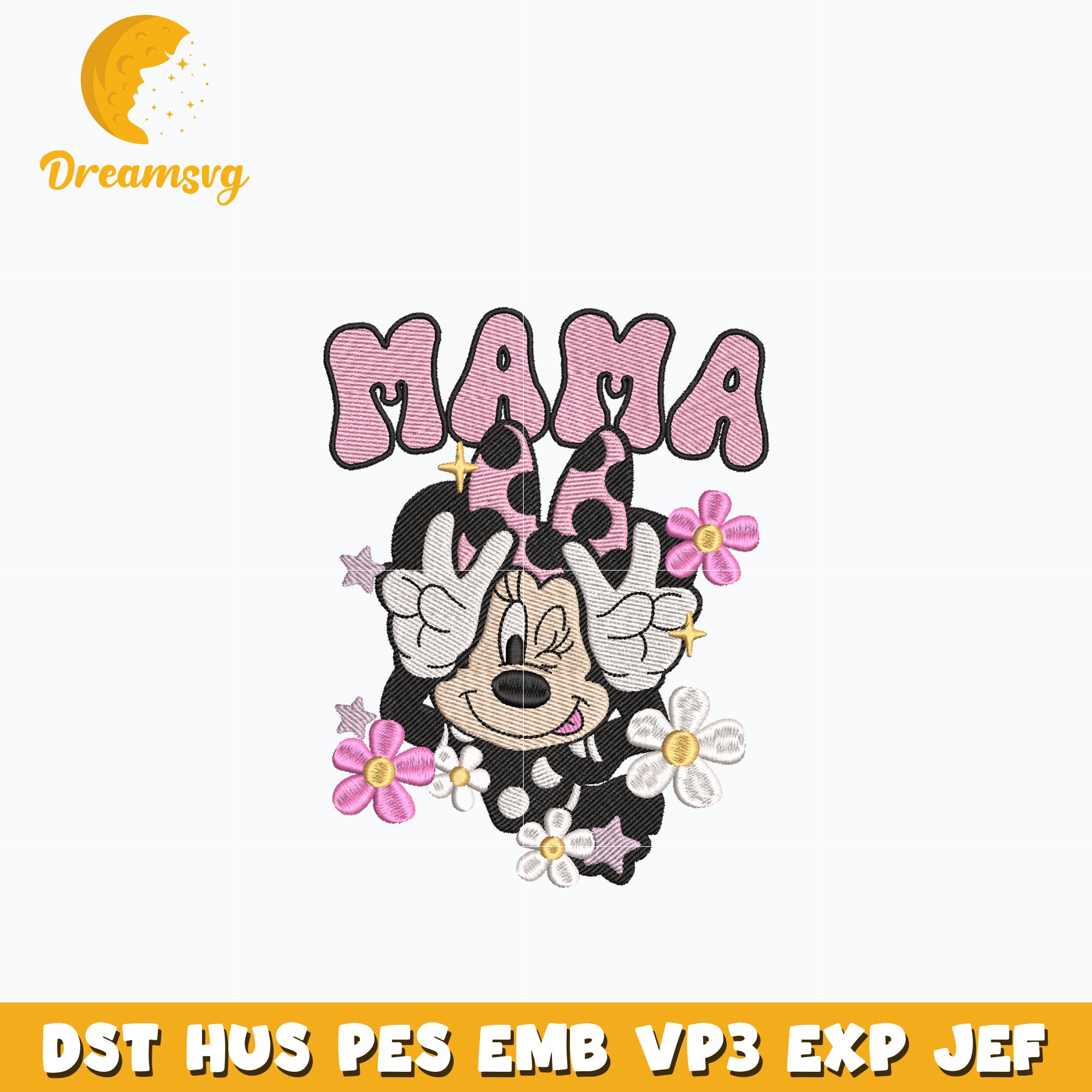 Minnie mouse mama embroidery design – DreamSVG Store