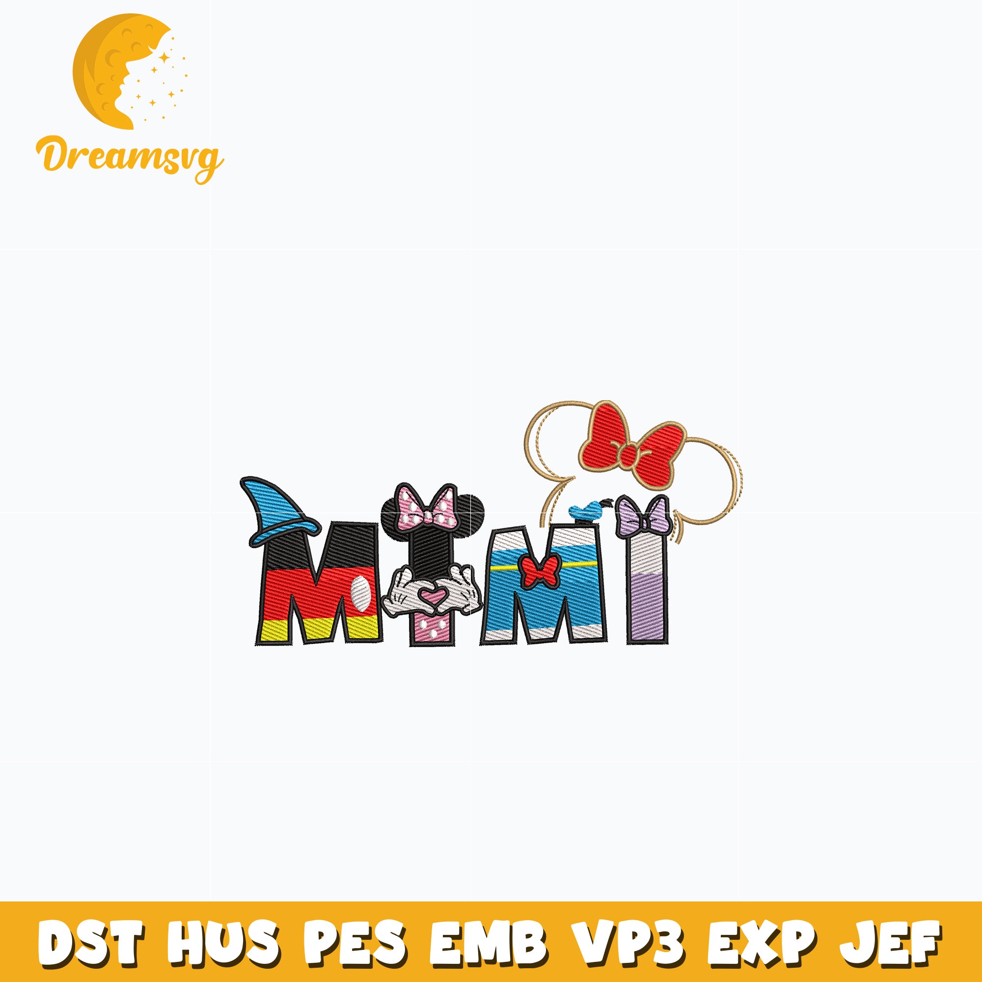 Minnie mouse mimi embroidery design – DreamSVG Store