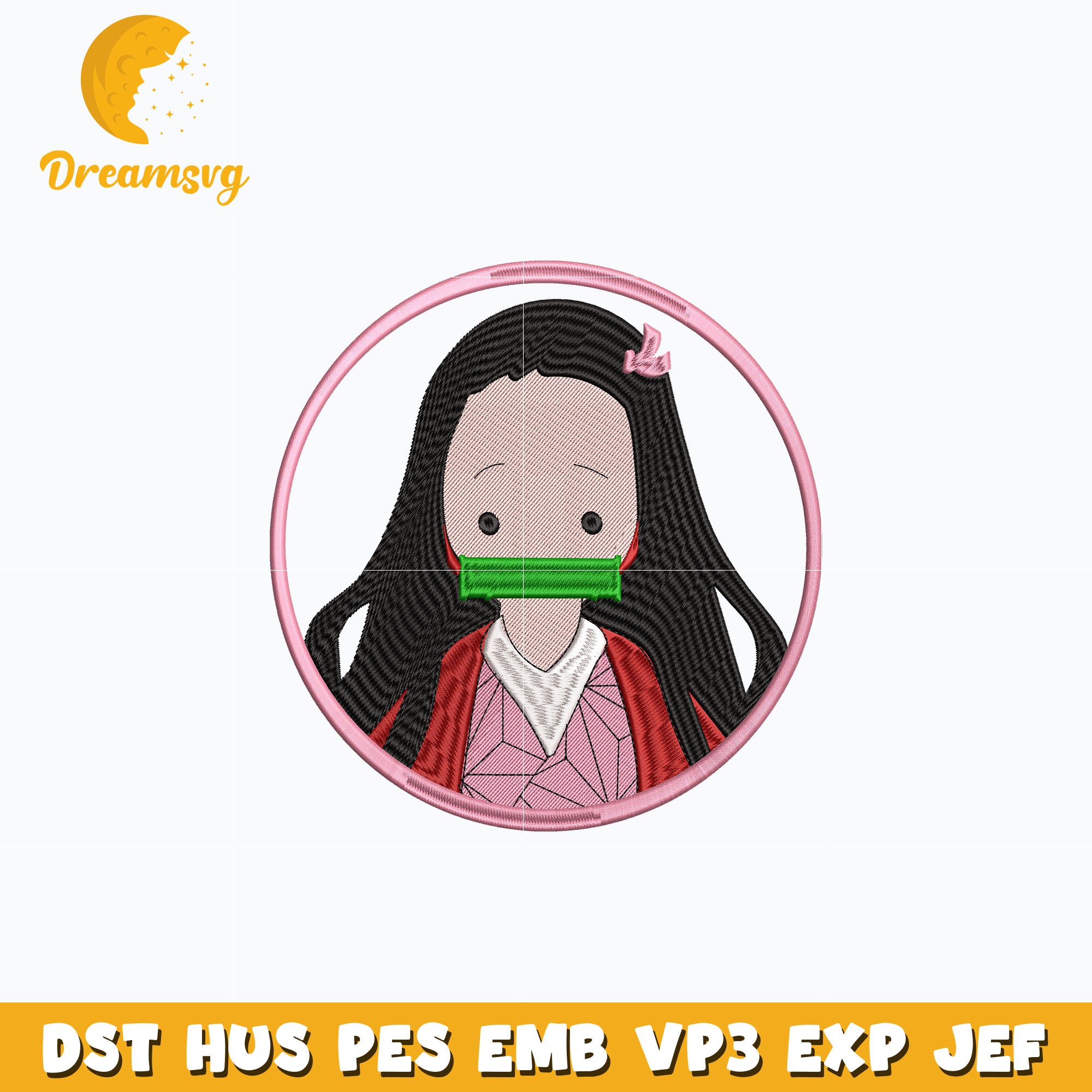 Nezuko circle embroidery design – DreamSVG Store