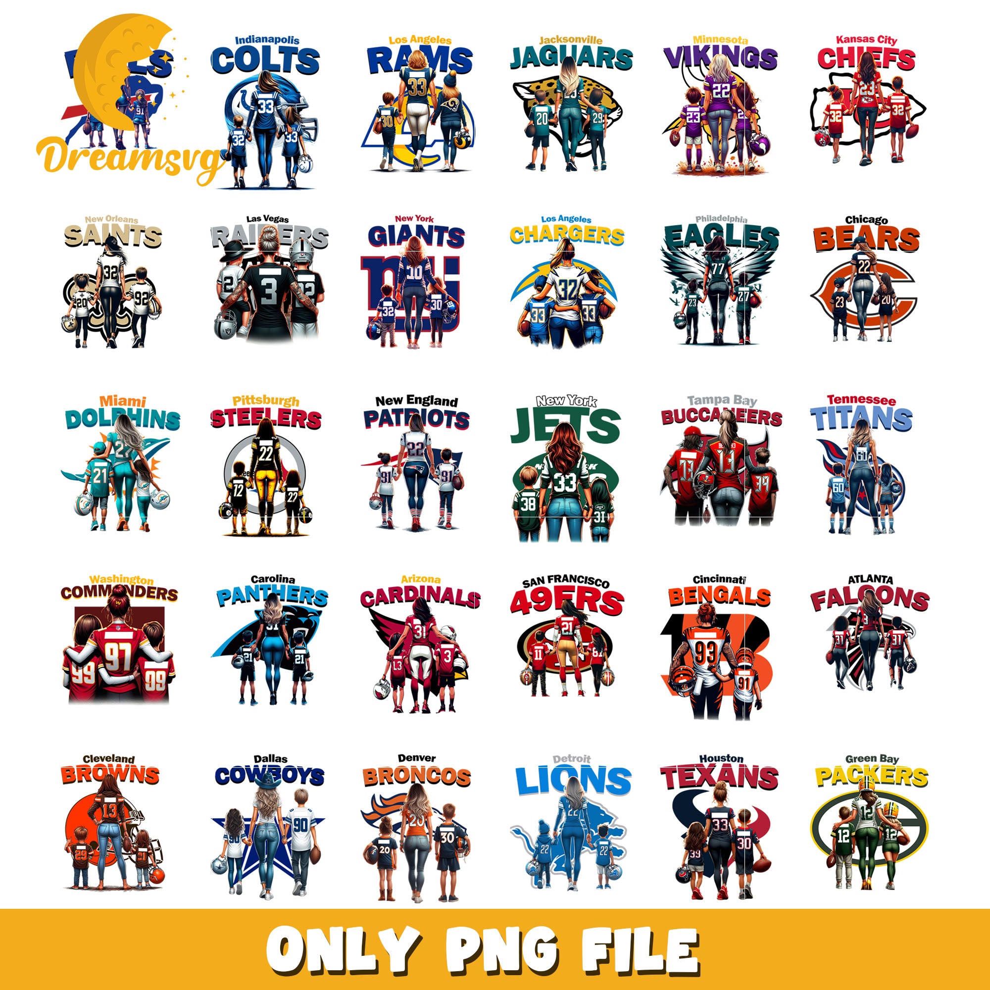 Nfl mom logo bundle png, nfl logo design png, nfl teams png – DreamSVG ...
