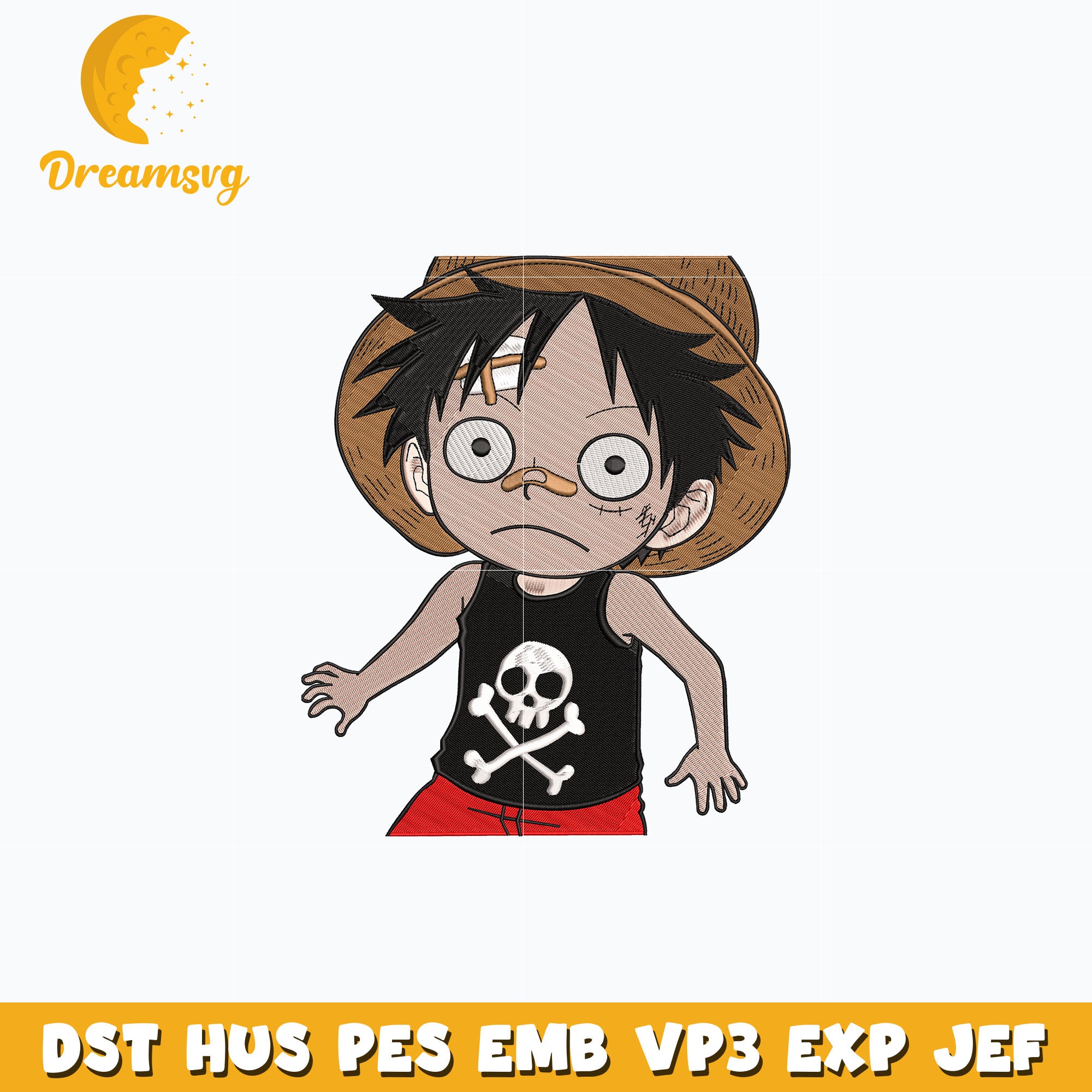 Luffy kid embroidery design – DreamSVG Store