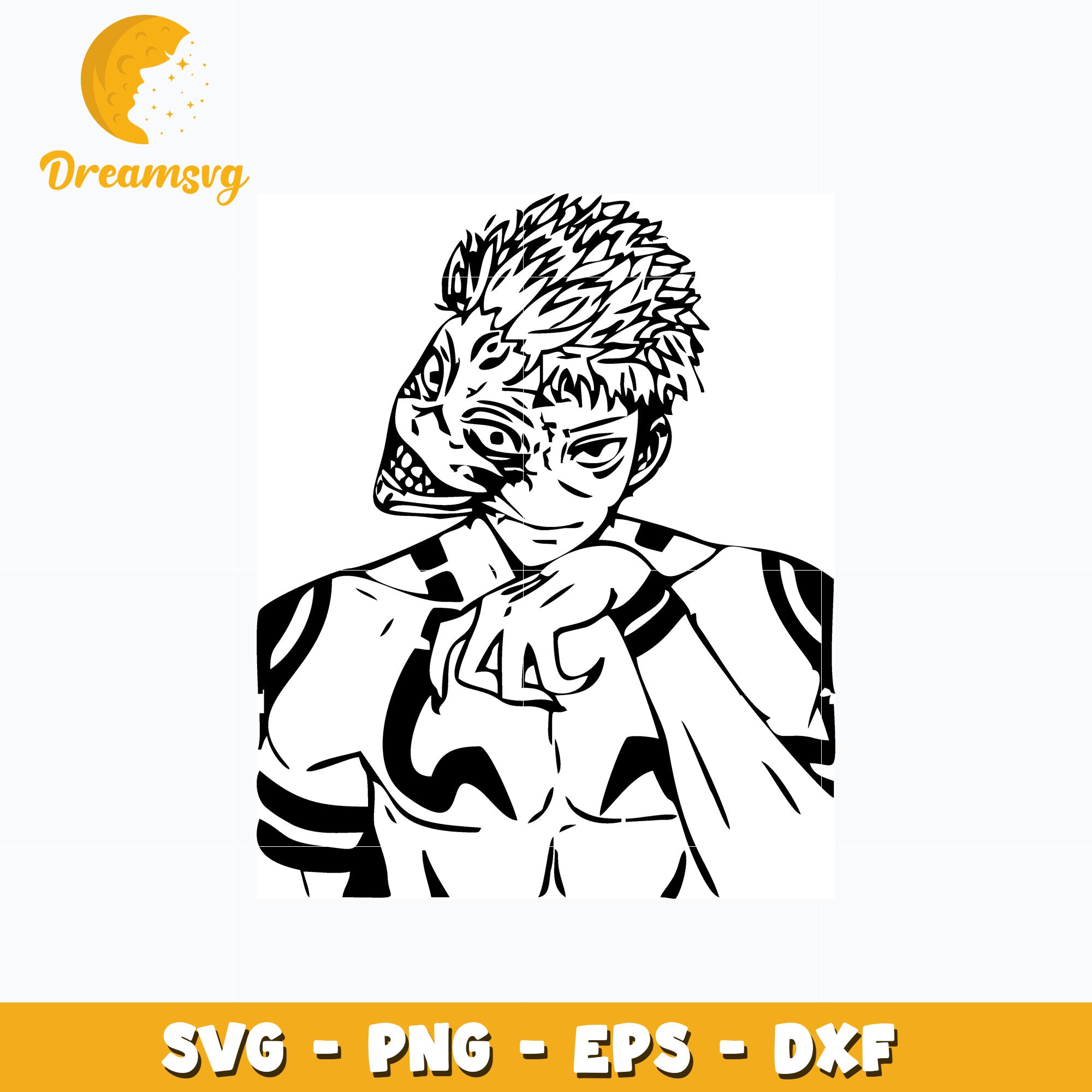 Sukuna face black white svg, anime svg, Jujutsu kaisen svg – DreamSVG Store