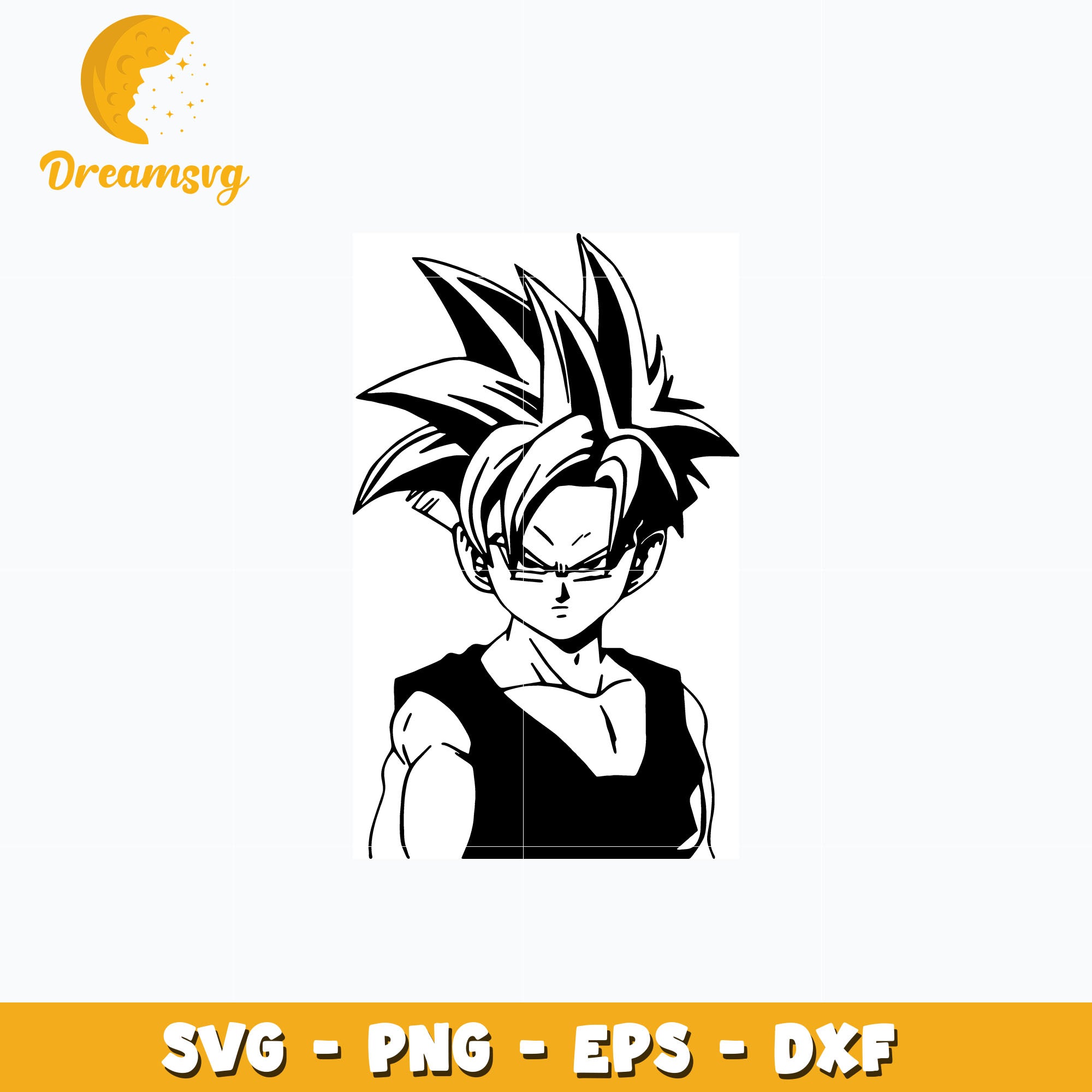 Gohan black white dragonball svg, anime svg, Dragonball svg – DreamSVG ...