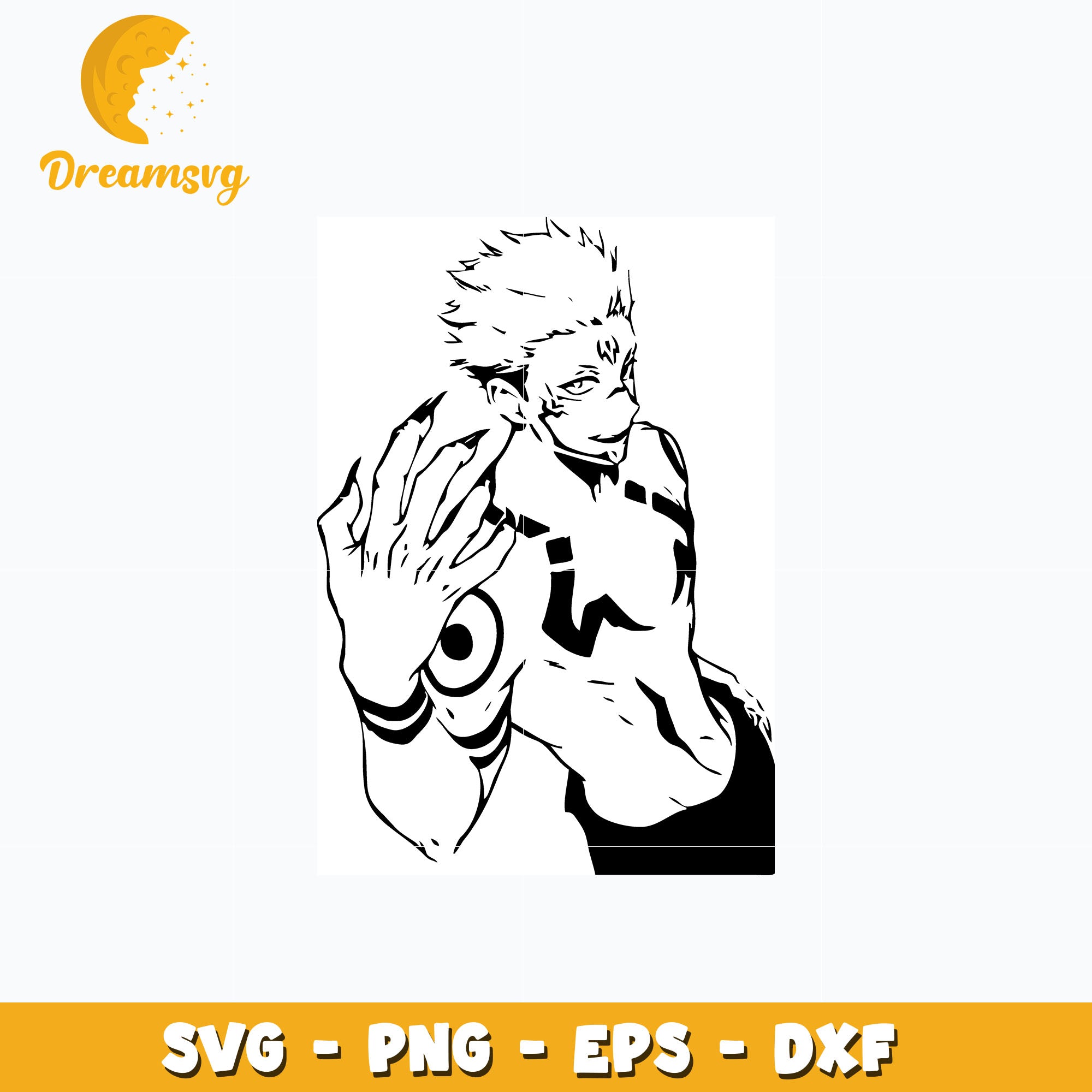 Sukuna black white design svg, anime svg, Jujutsu kaisen svg – DreamSVG ...