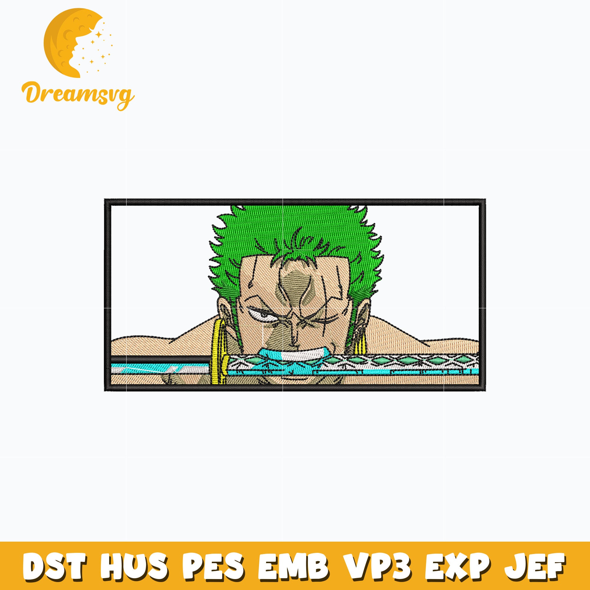 Zoro rectangle embroidery design – DreamSVG Store
