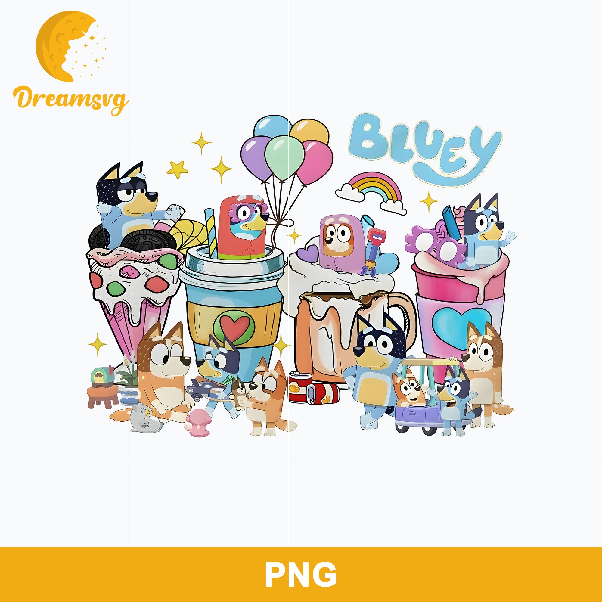 Bluey Ice Coffee Png, Bluey Coffee Png, Bluey Png Digital File ...