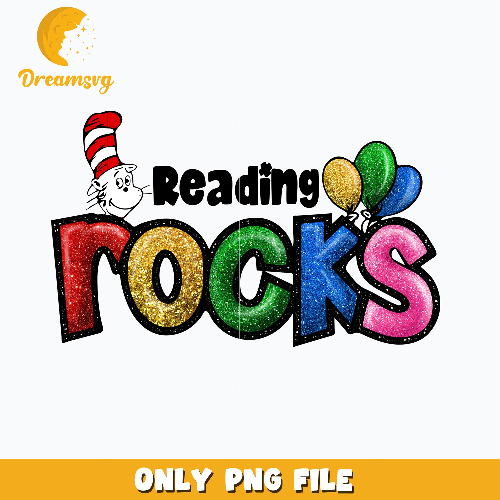Dr seuss reading rocks png – DreamSVG Store