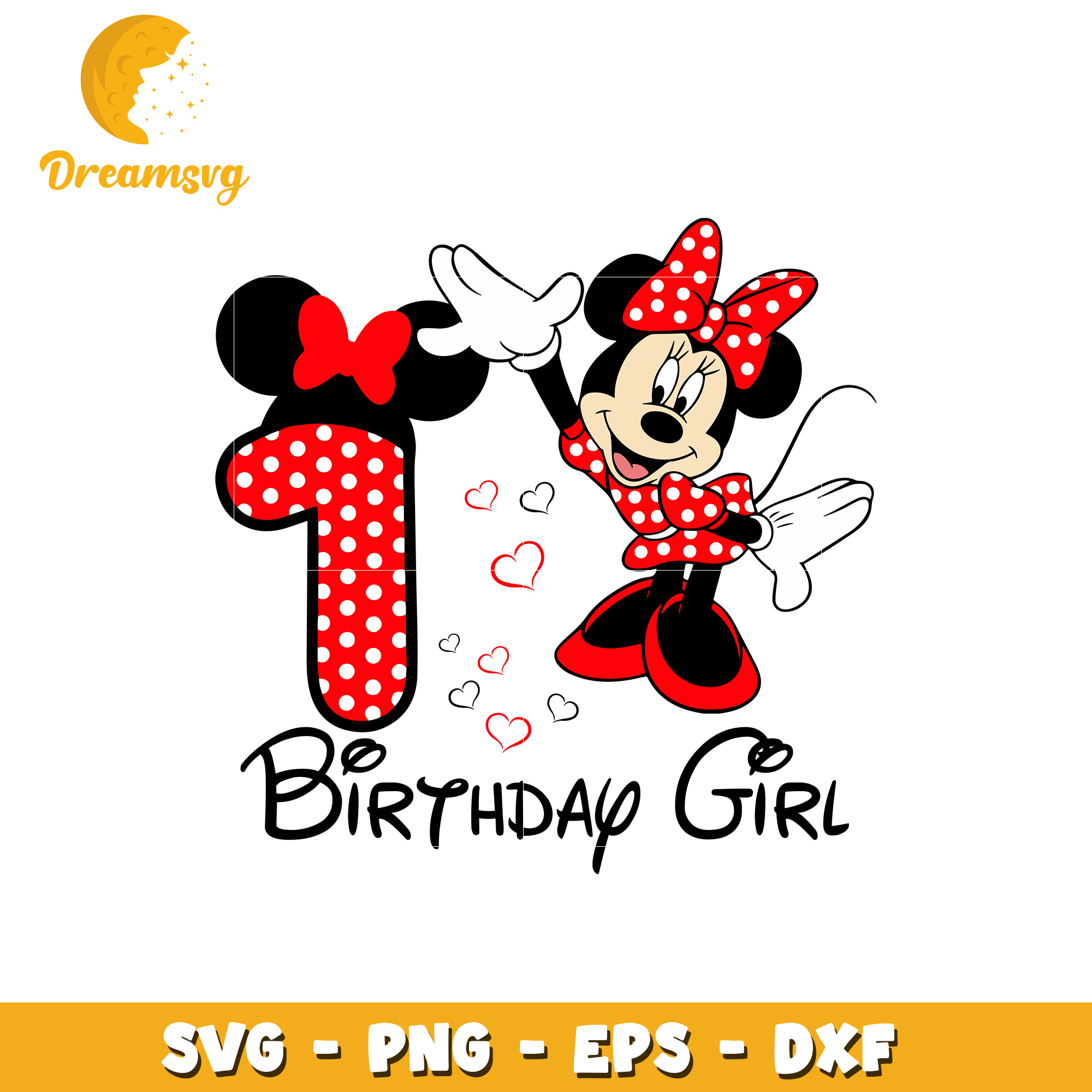 Minnie red birthday girl disney svg – DreamSVG Store