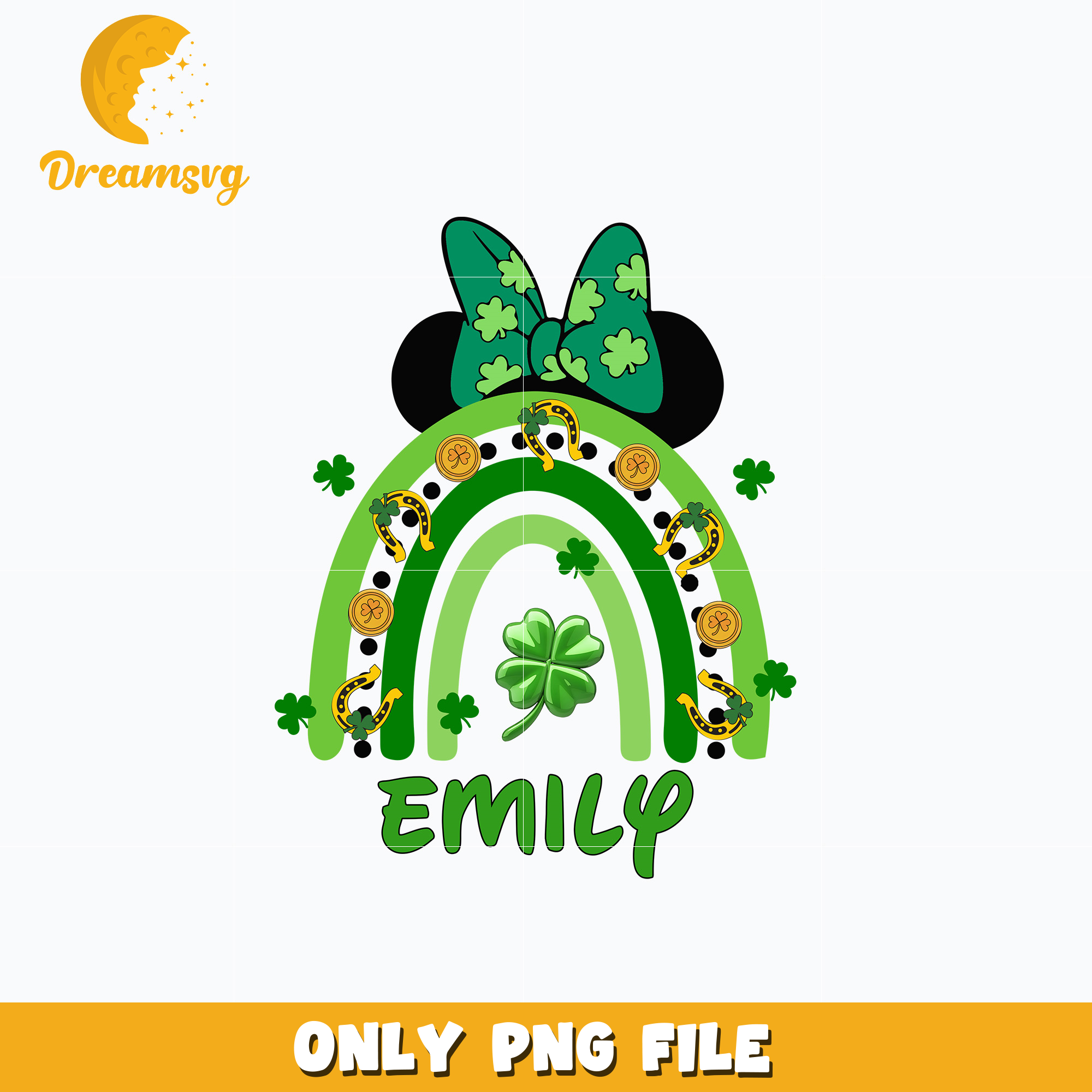 Minnie rainbow emily st. patrick's day png – DreamSVG Store