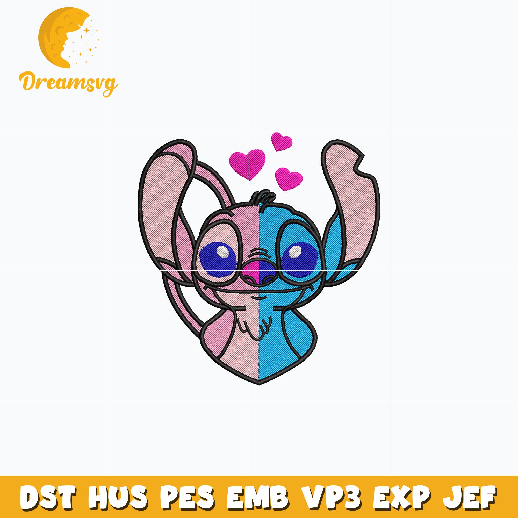 Stitch and angel embroidery design – DreamSVG Store