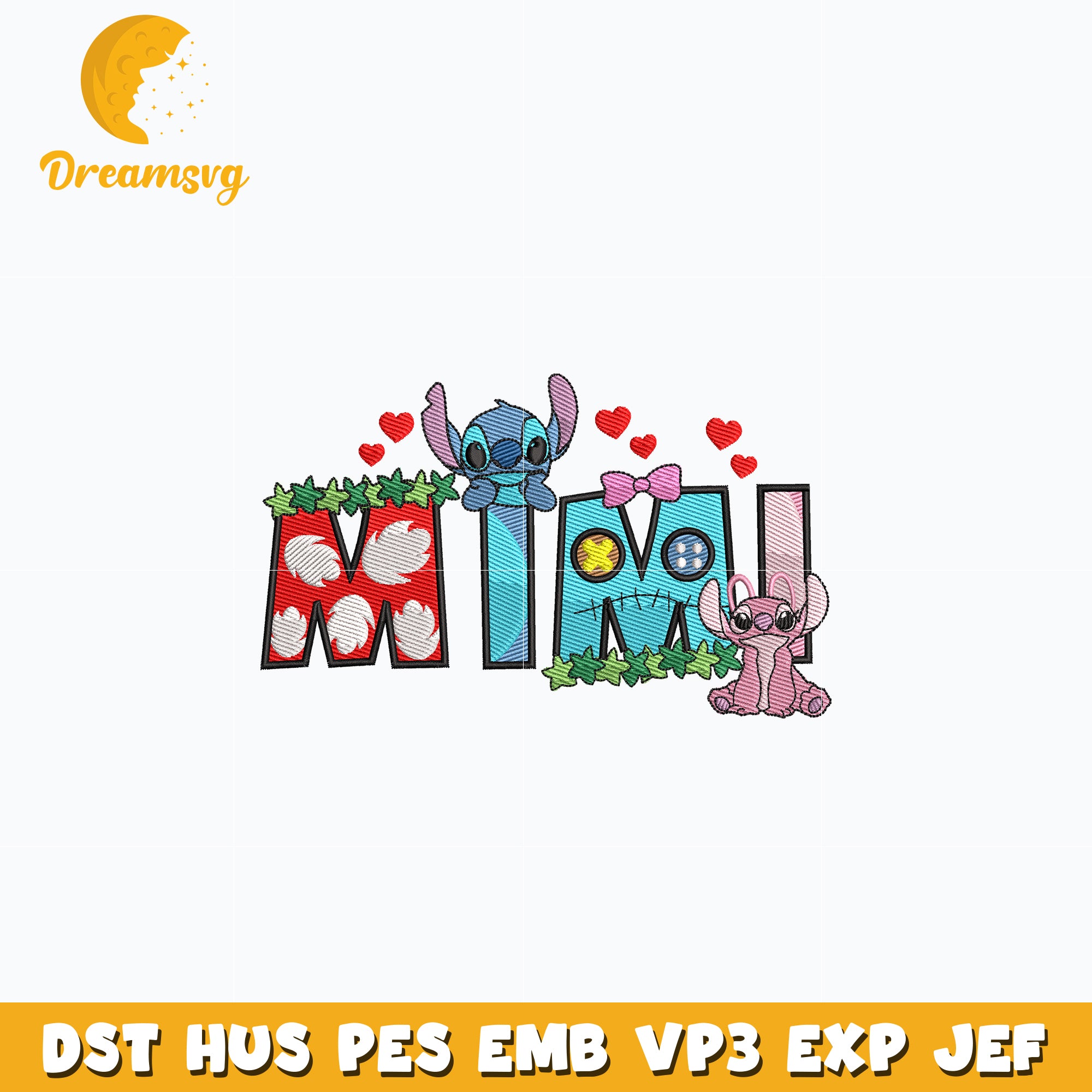 Stitch angel mimi embroidery design – DreamSVG Store