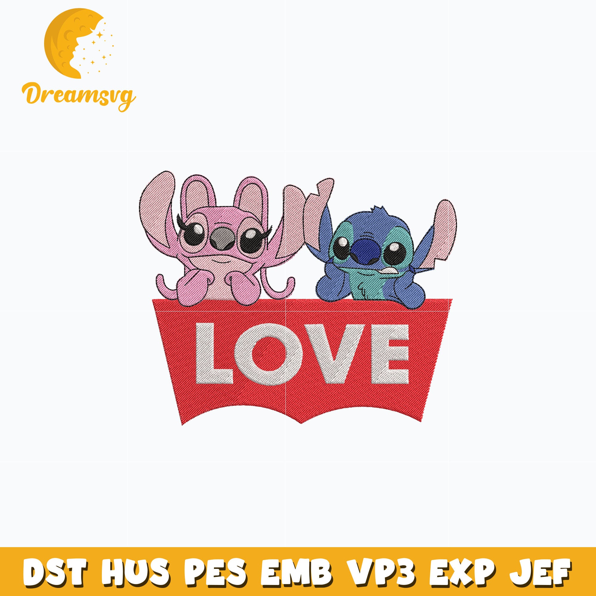 Stitch love embroidery design – DreamSVG Store