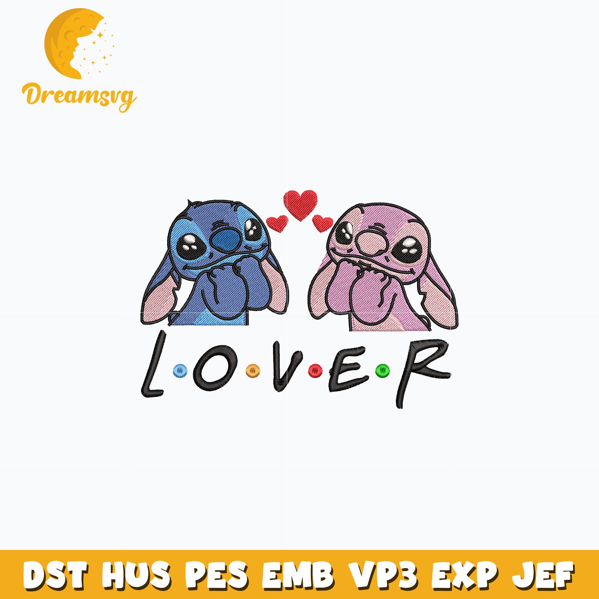 Stitch Angel Lover Embroidery Design Dreamsvg Store