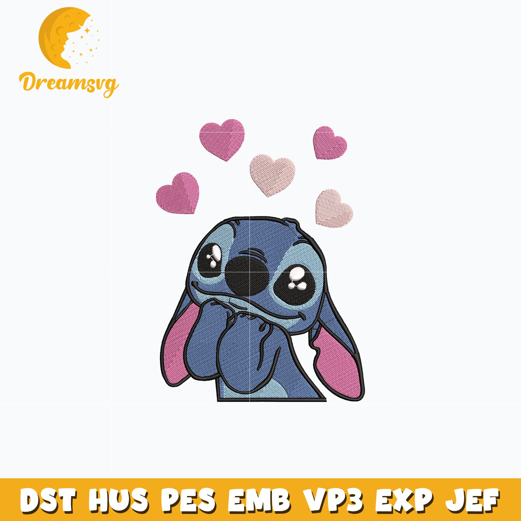 Stitch love valentine embroidery – DreamSVG Store