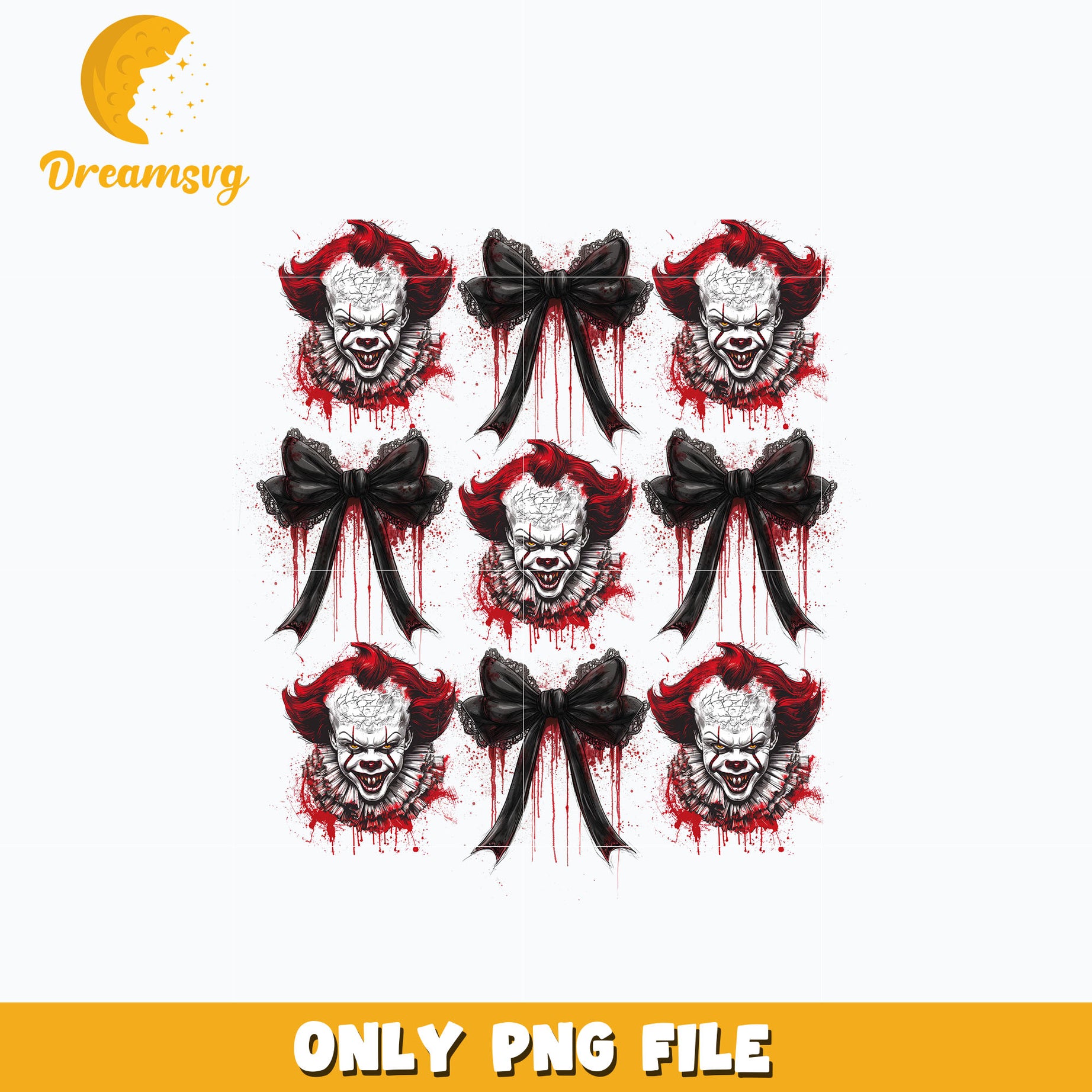 Pennywise Face Desgin Png Halloween Png Dreamsvg Store