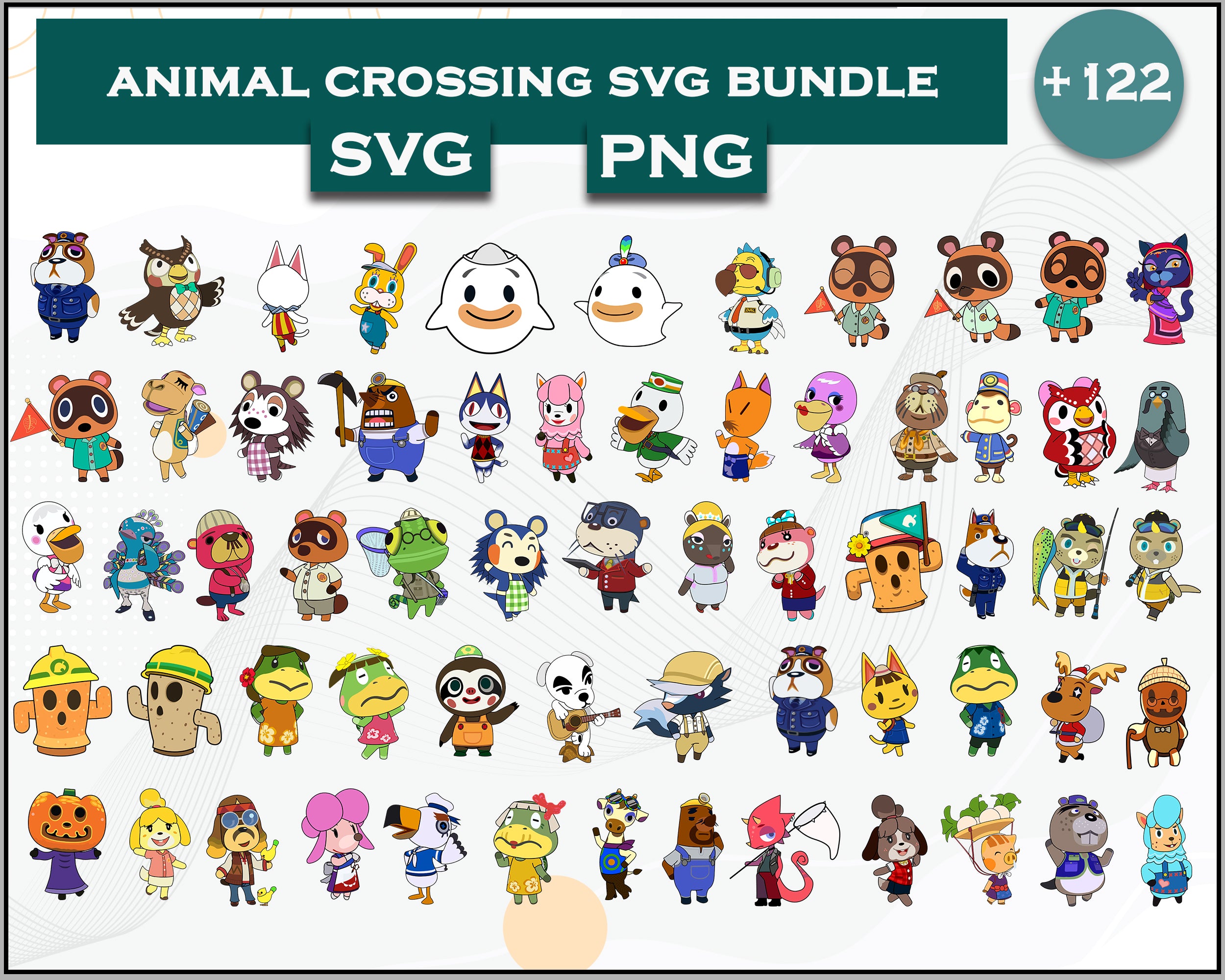 122+ Animal Crossing Svg Bundle, Animal Crossing Svg, Cartoon svg, png ...