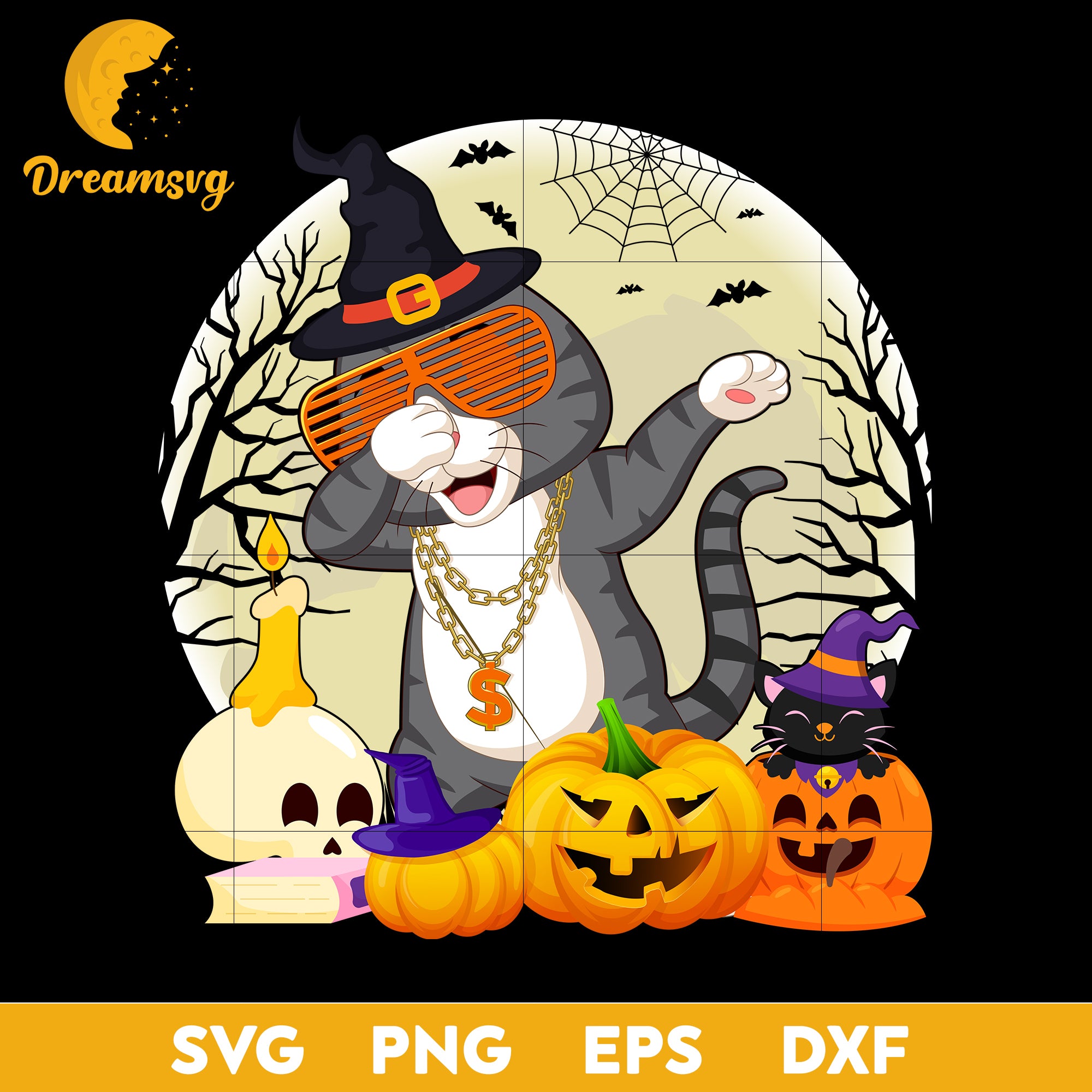Halloween Cat svg, Halloween svg, png, dxf, eps digital file ...