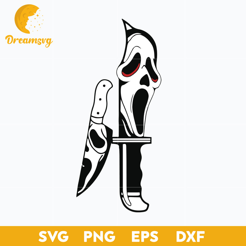 Scream Svg, Ghostface Svg, Halloween Svg, png, dxf, eps digital file.