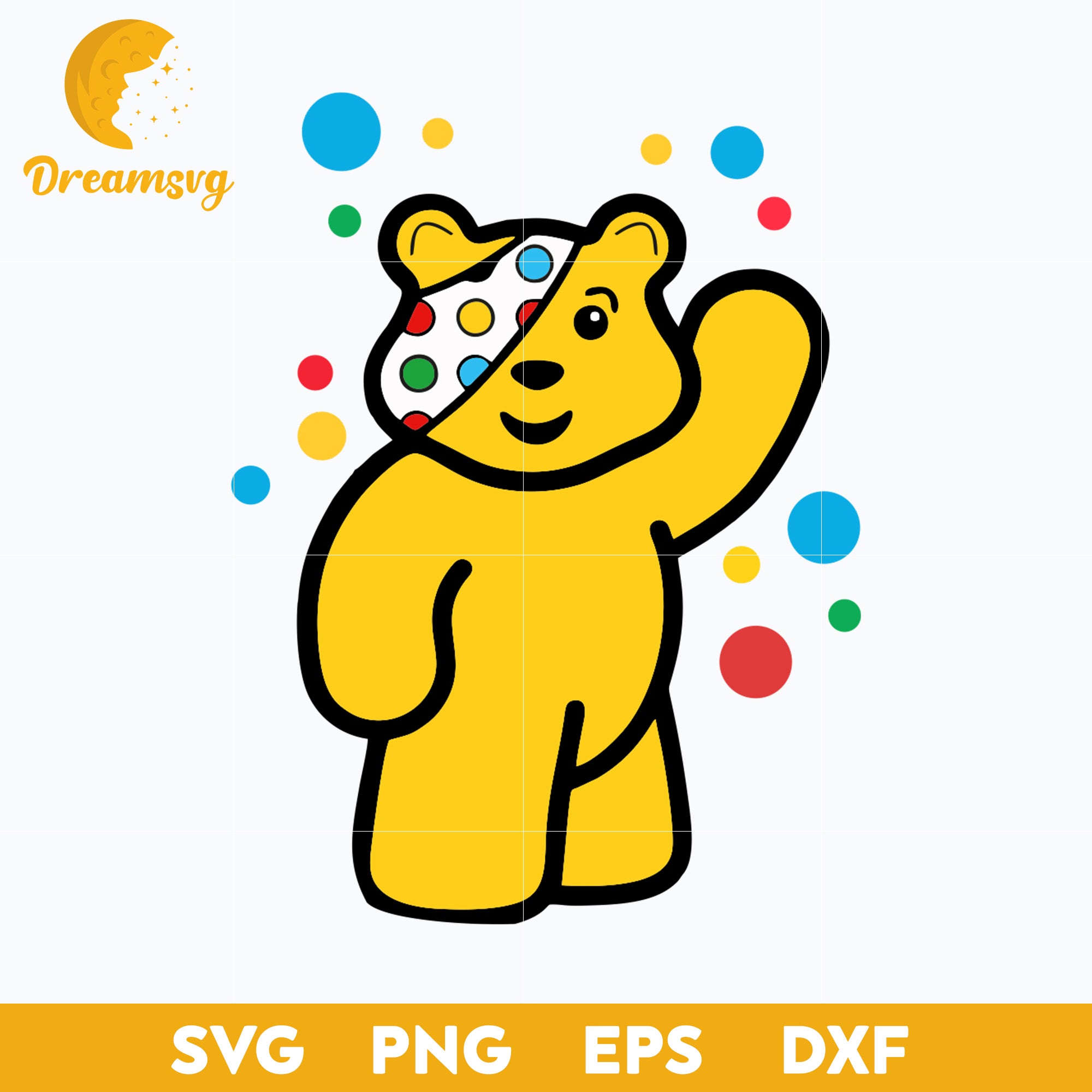Pudsey Bear SVG, Red Nose Day SVG, Children In Need SVG. – DreamSVG Store