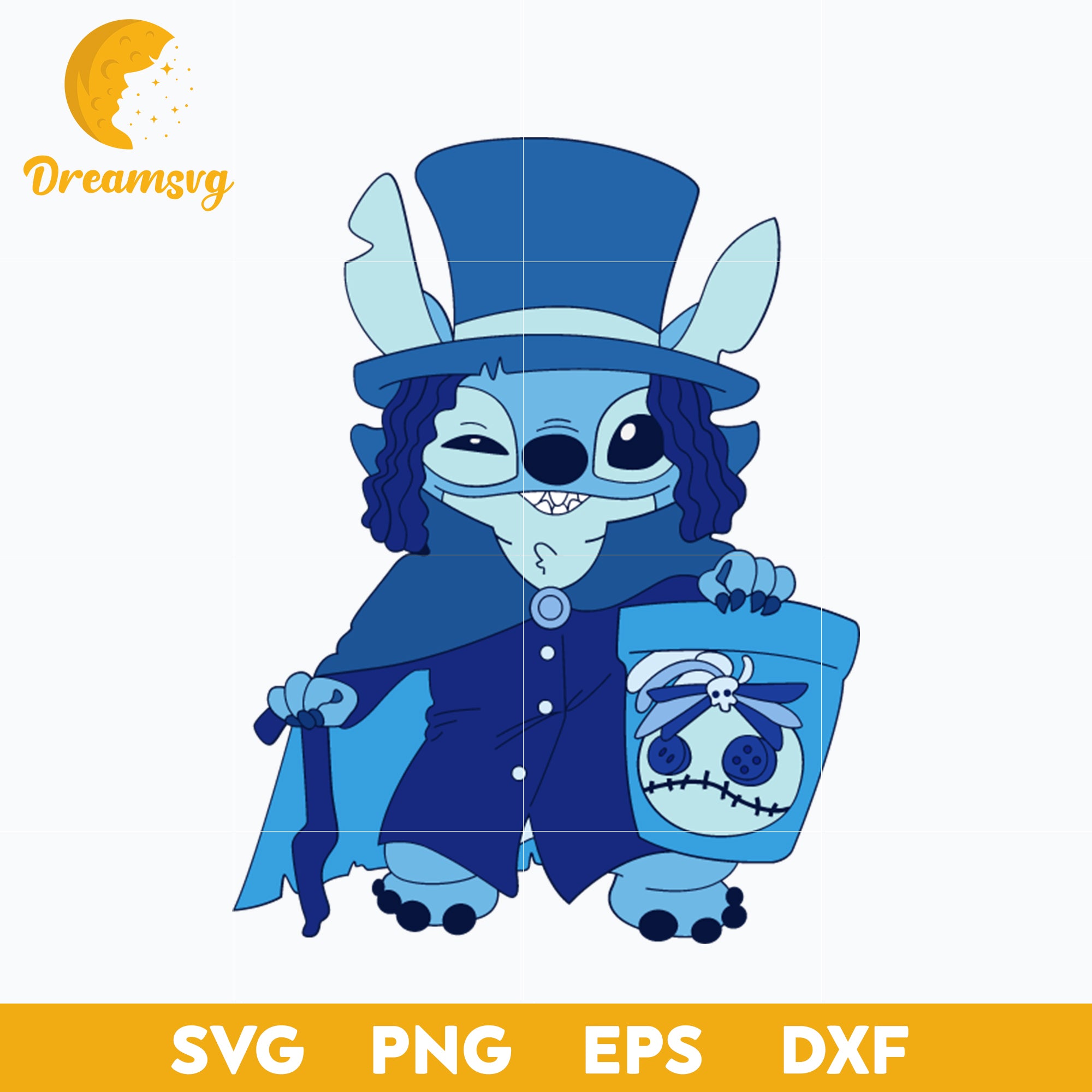 Stitch Hat Box Ghost SVG, Stitch Ghost SVG, Stitch Halloween SVG, PNG ...