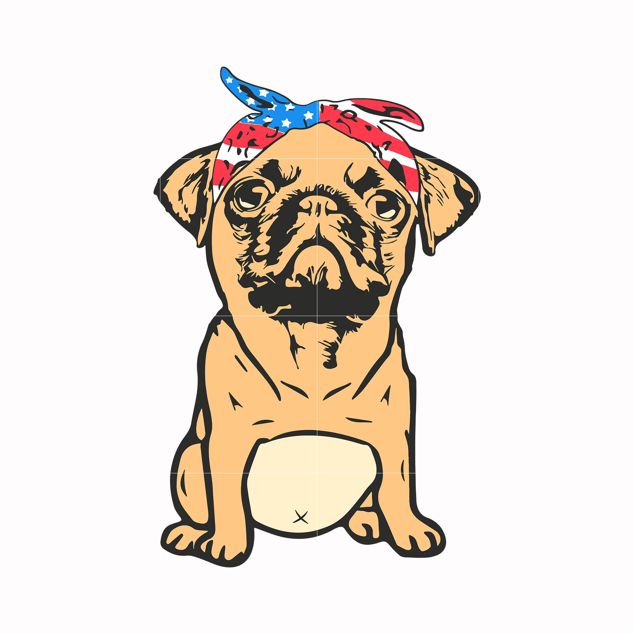 pug america svg, png, dxf, eps, digital file JULY0071 – DreamSVG Store