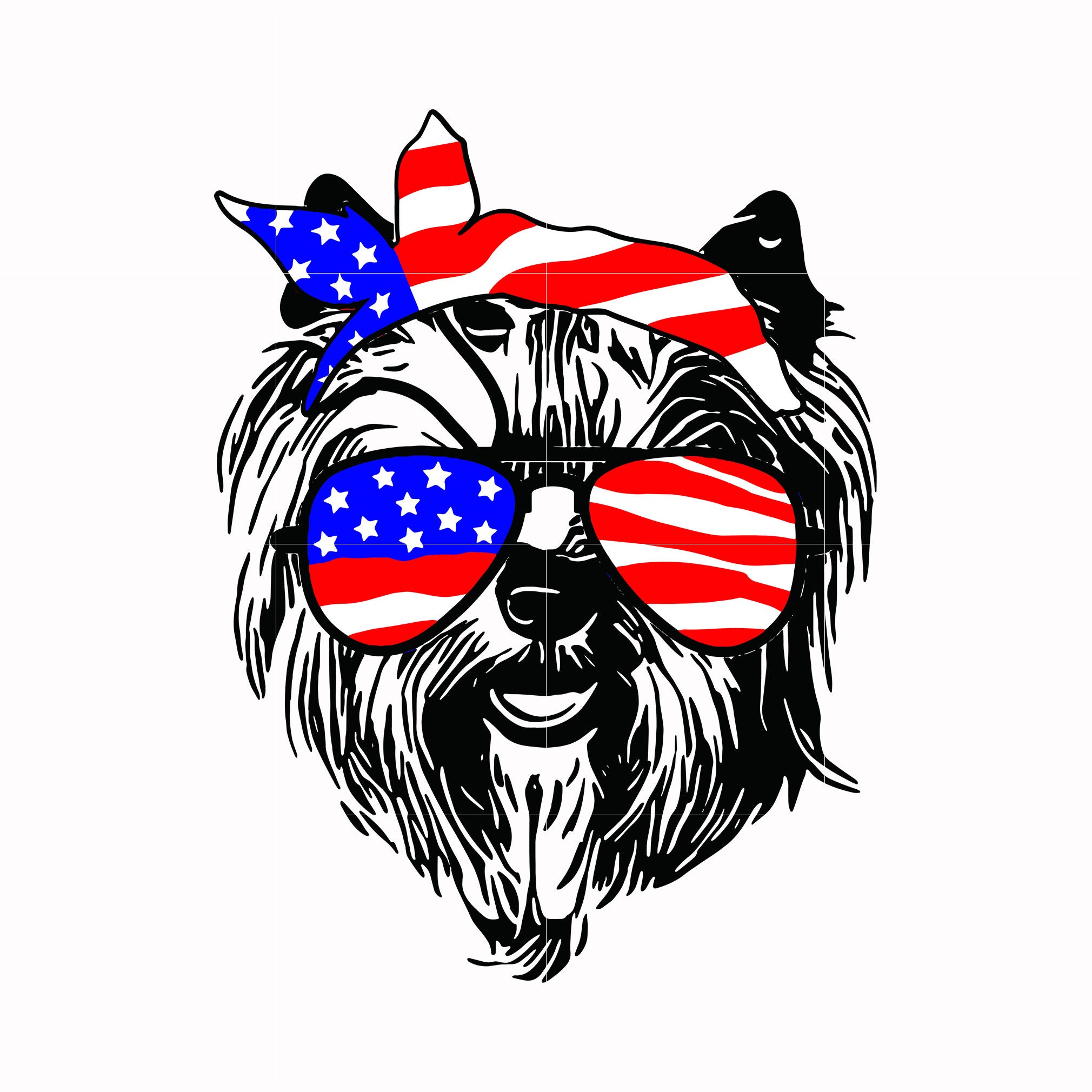 yorkshire dog america svg, png, dxf, eps, digital file JULY0069 ...