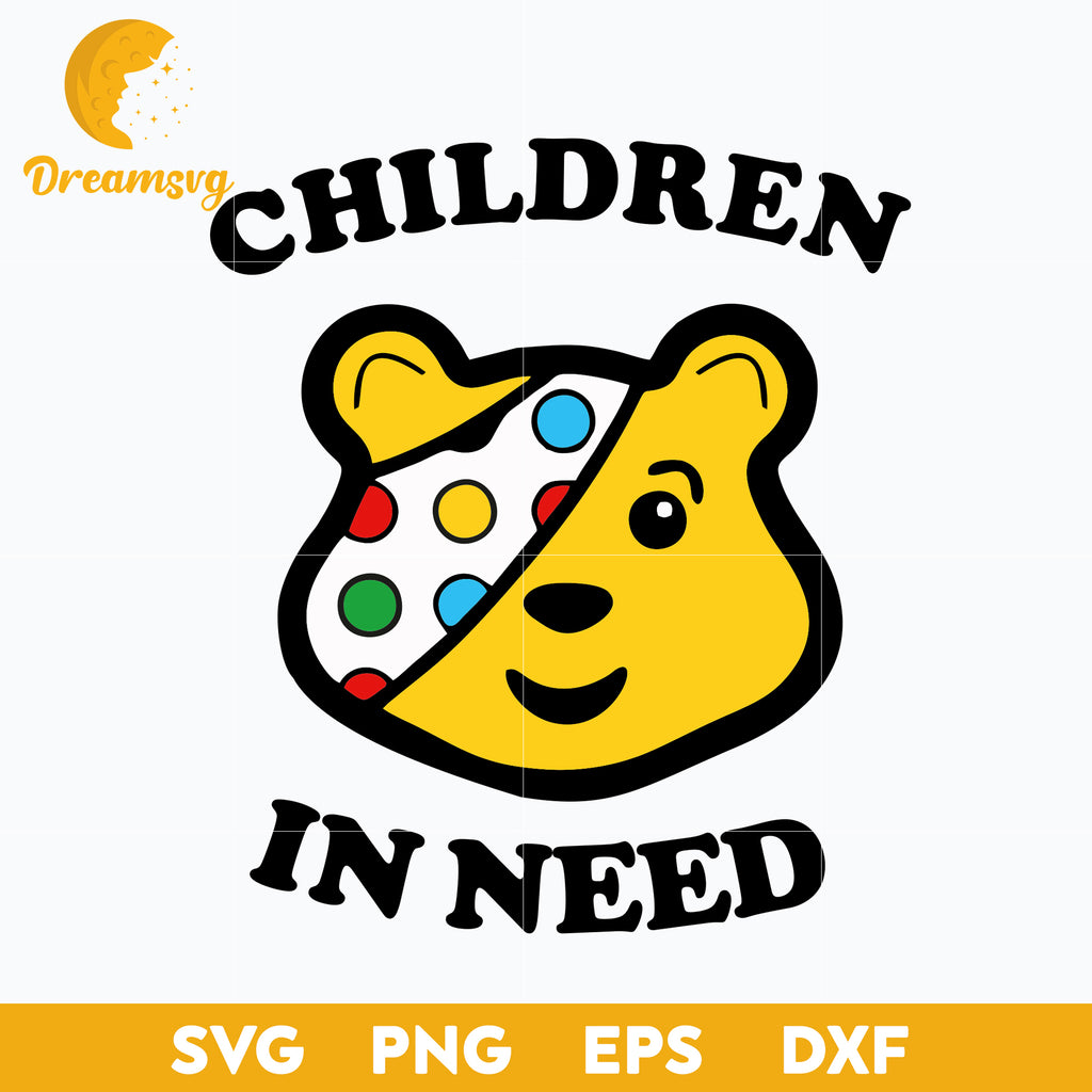 Children In Need SVG, Cartoon SVG PNG DXF EPS File.