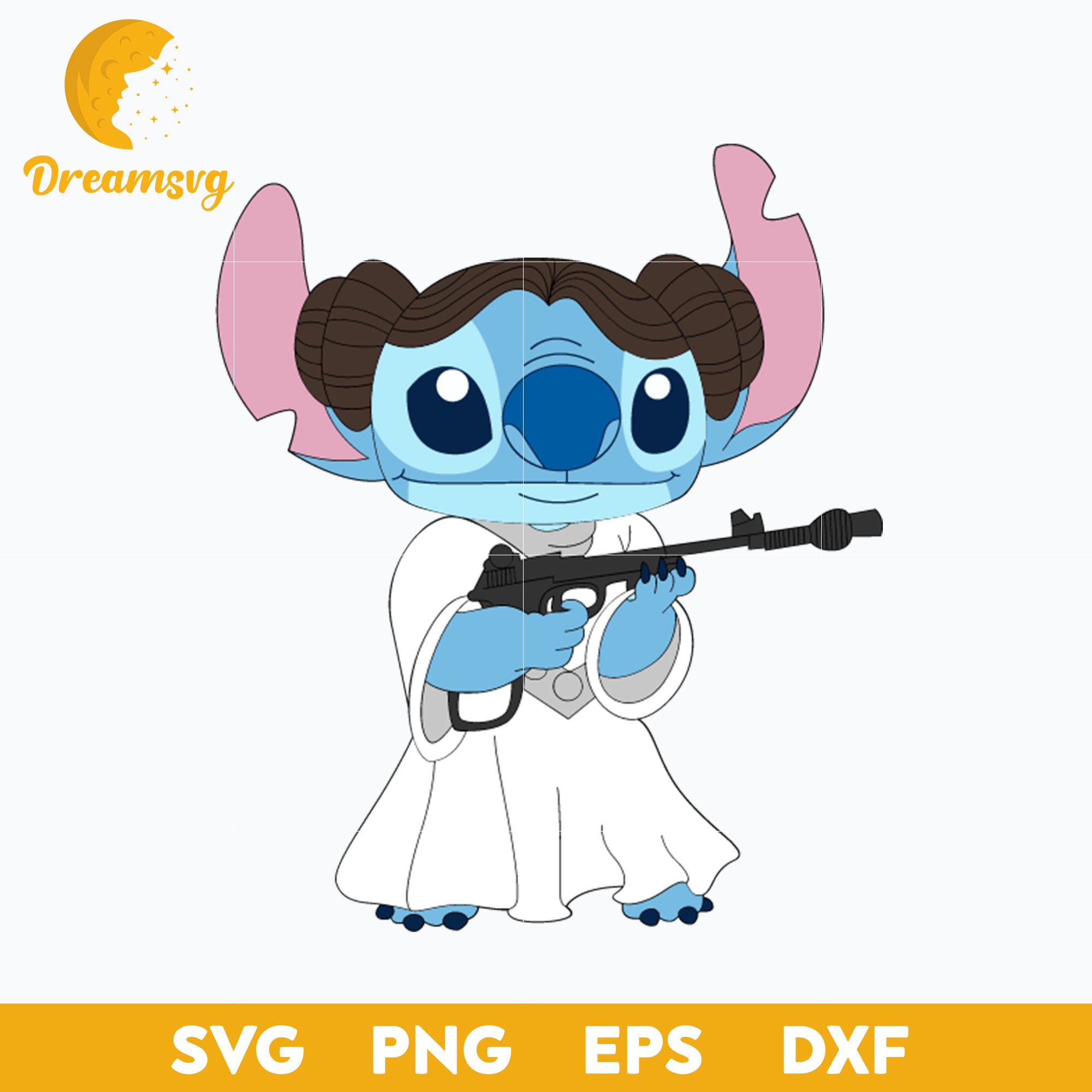 Stitch Leia Organa SVG, Stitch Leia SVG, Stitch Star Wars SVG, Stitch ...