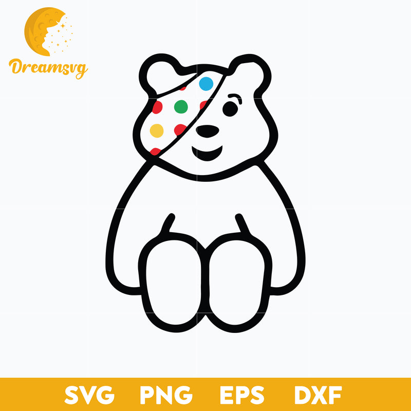 Tesco Pudsey Bear Outline SVG, Children In Need SVG