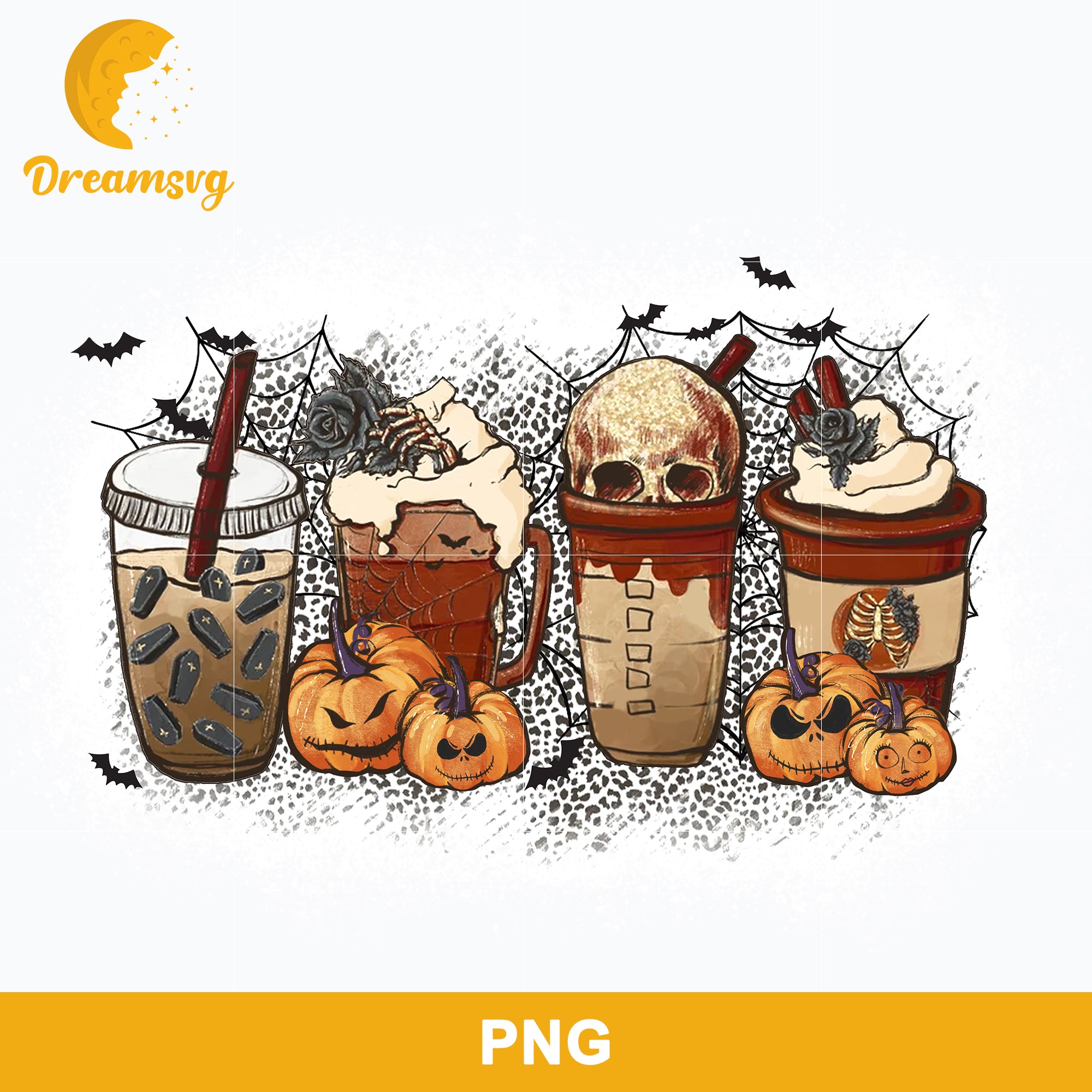 Fall Coffee Halloween Png, Pumpkin Spice Latte Png, Halloween Coffee P ...