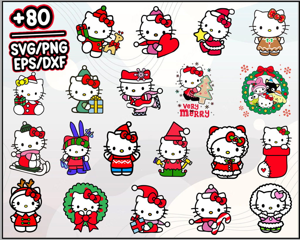 Hello Kitty Santa Claus Christmas SVG, Hello Kitty SVG, Christmas SVG.