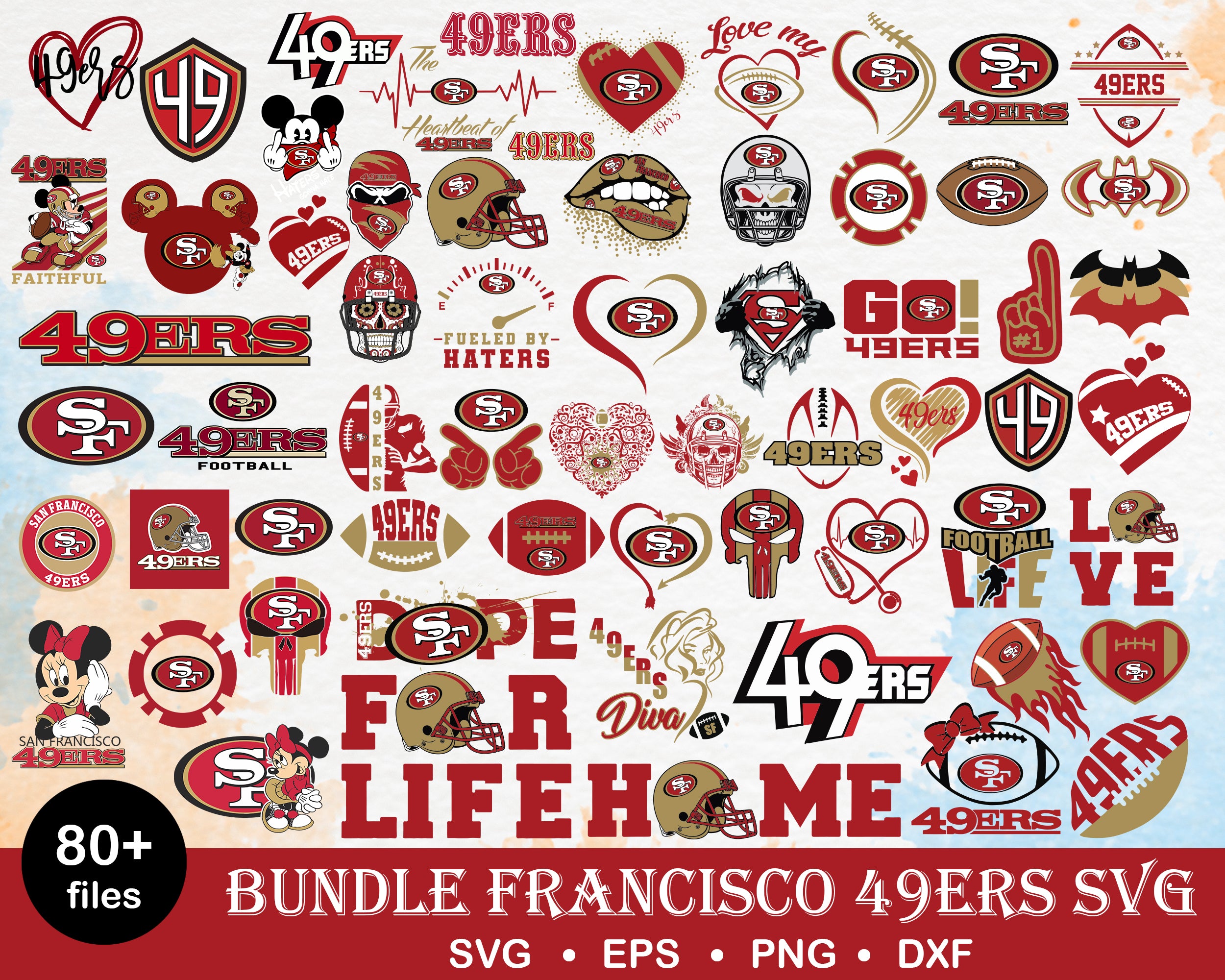 80+ San francisco 49ers bundle svg, 49ers bundle svg, Nfl svg, png, dx ...